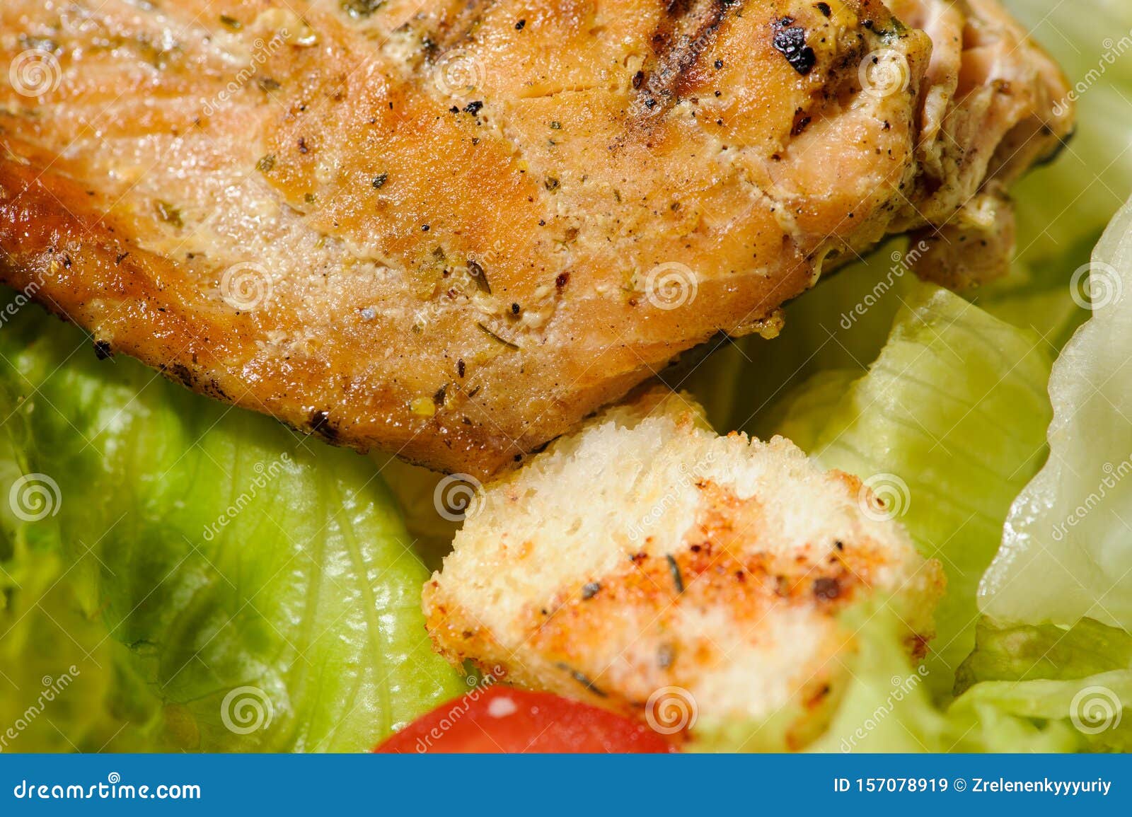Plate with salad with meat stock image. Image of cuisine - 157078919