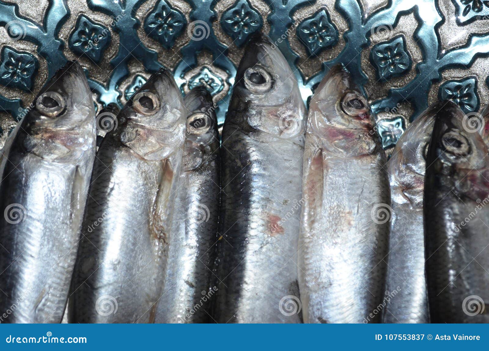 Sprats fish on a plate stock image. Image of diet, appetizer - 107553837