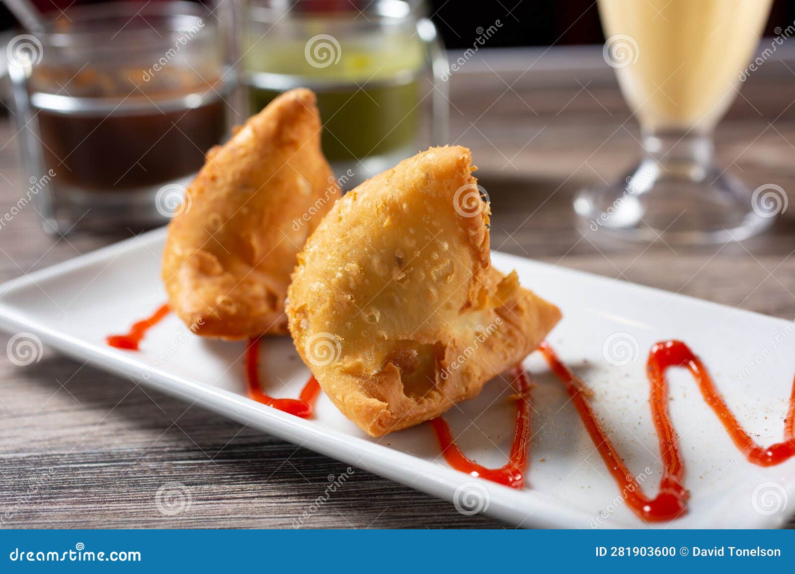 Plate of samosas stock photo. Image of restaurant, ingredient - 281903600