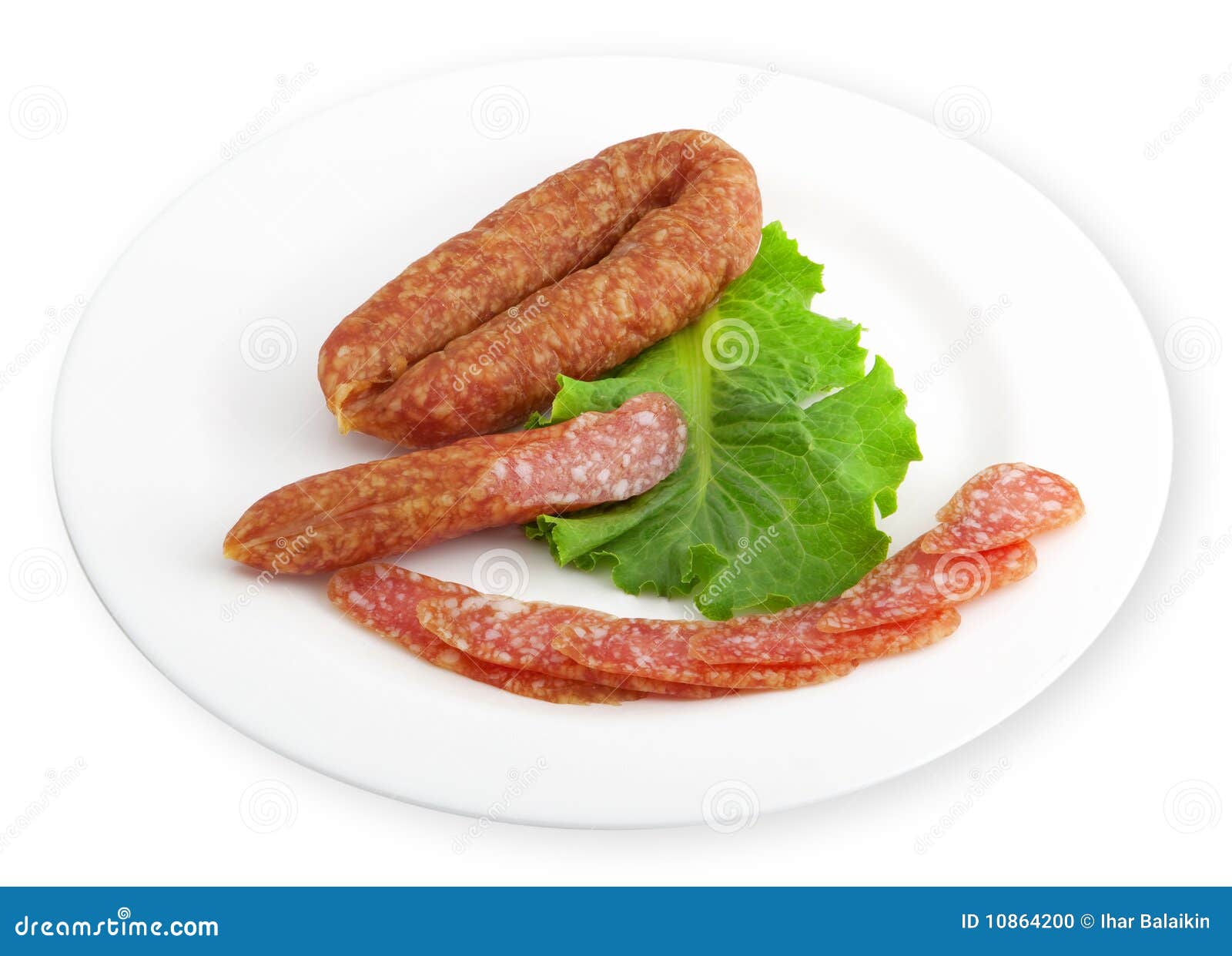 Plate with sausage stock photo. Image of life, gastronomy - 10864200