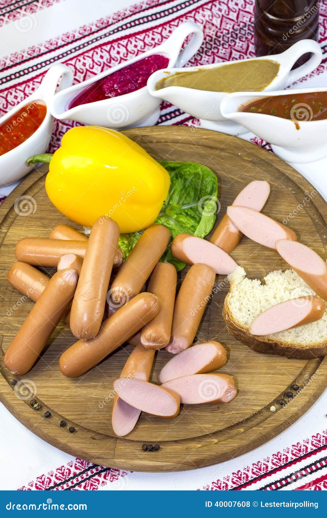 Plate with sausage stock photo. Image of fresh, dinner - 40007608