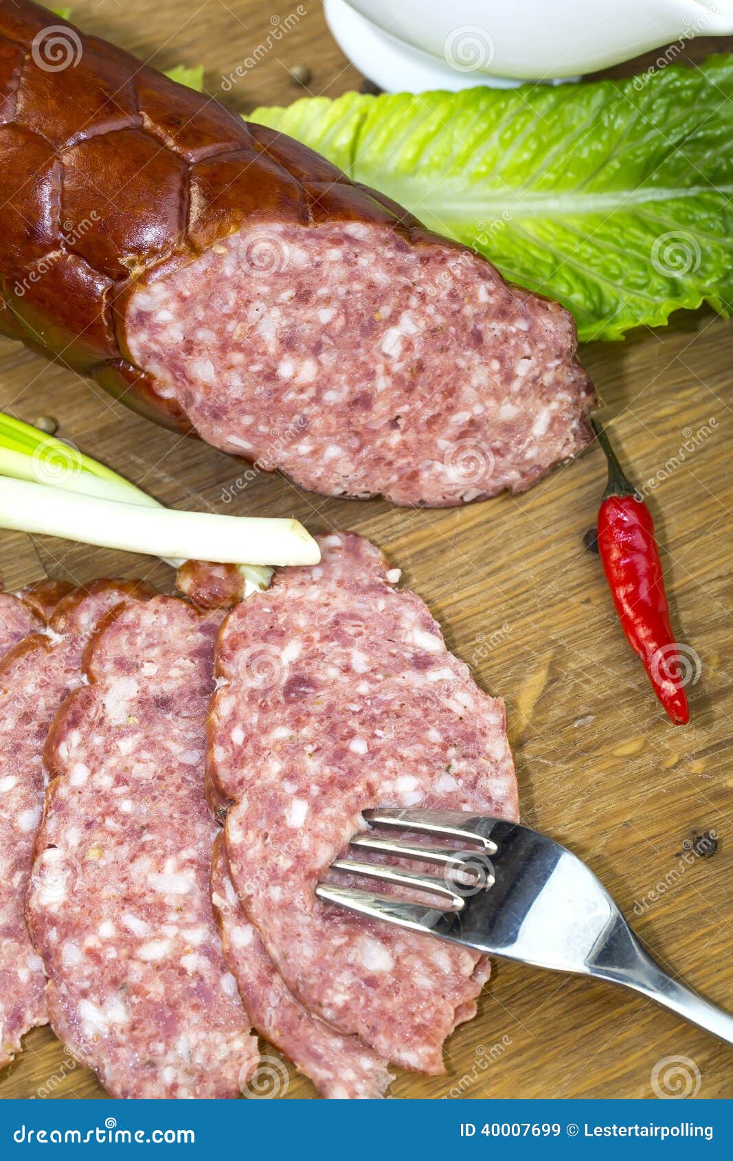 Plate with sausage stock image. Image of rustic, plate - 40007699