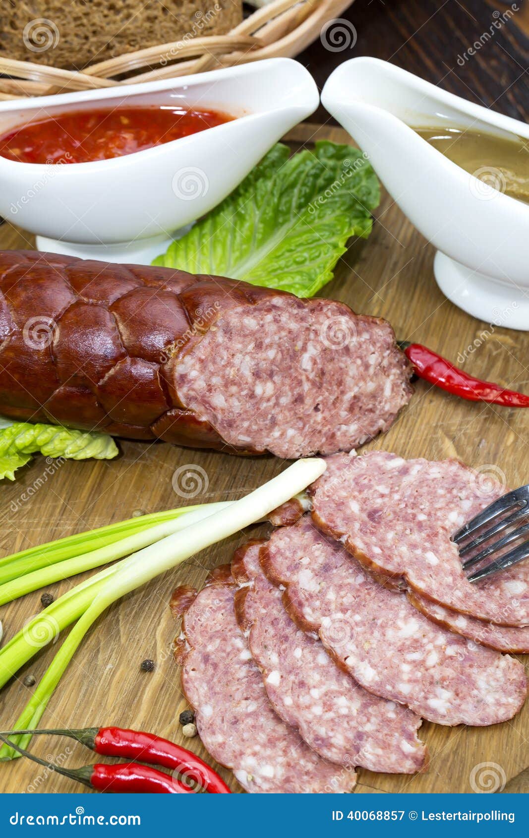 Plate with sausage stock image. Image of closeup, rosemary - 40068857