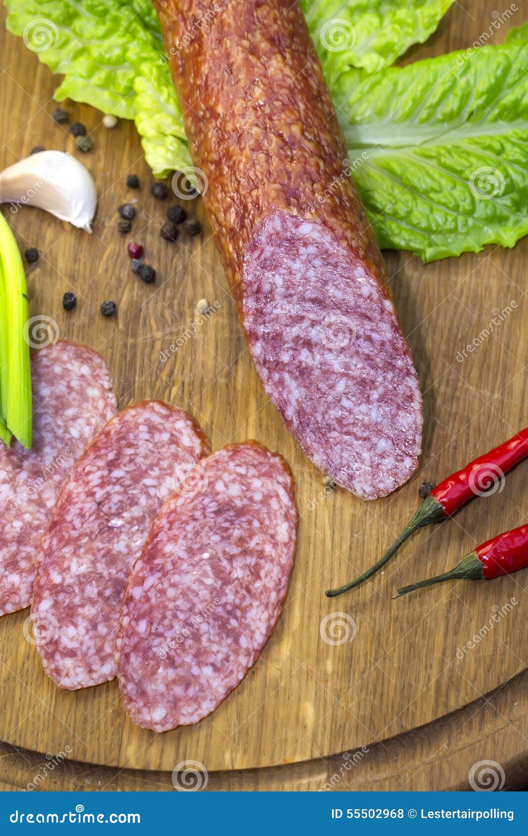 Plate with sausage stock photo. Image of assortment, delicious - 55502968