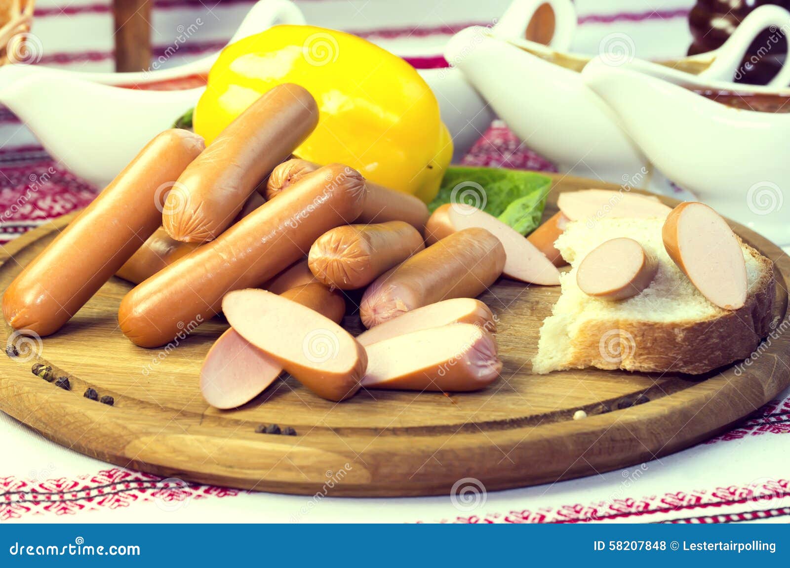 Plate with sausage stock photo. Image of dinner, restaurant - 58207848