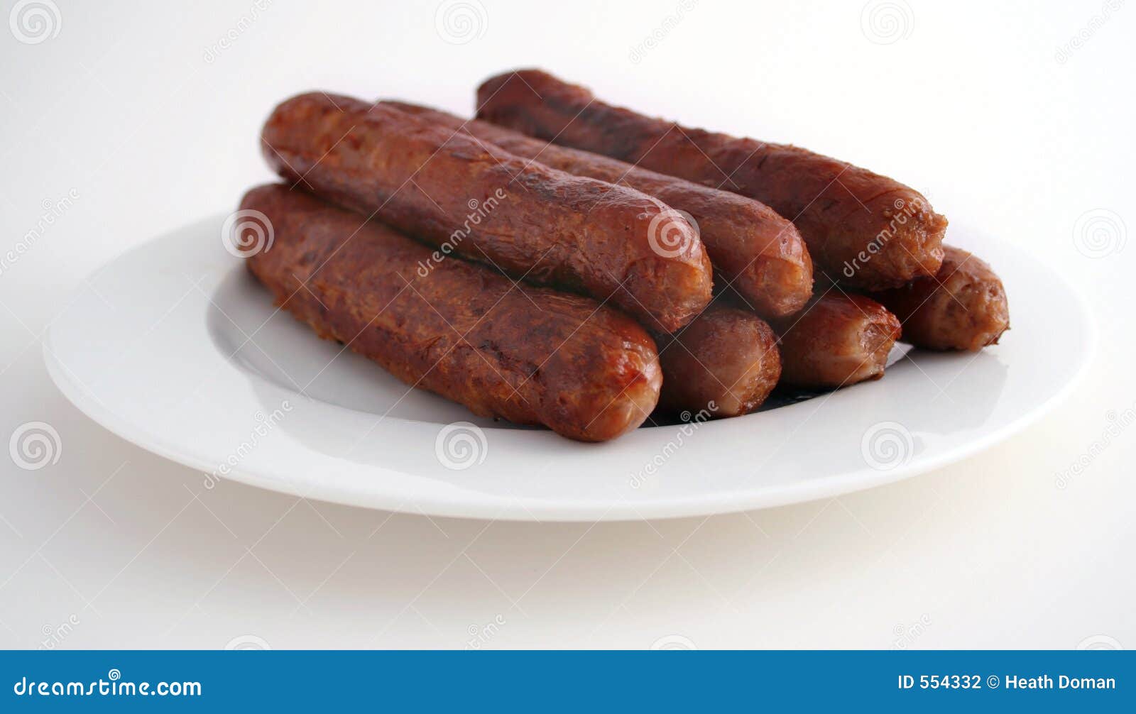 Plate of sausages stock photo. Image of picnic, food, sausages - 554332