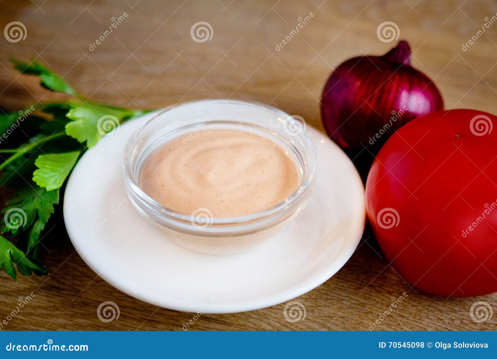 Plate with Sause and Tomato Stock Photo - Image of celebration ...