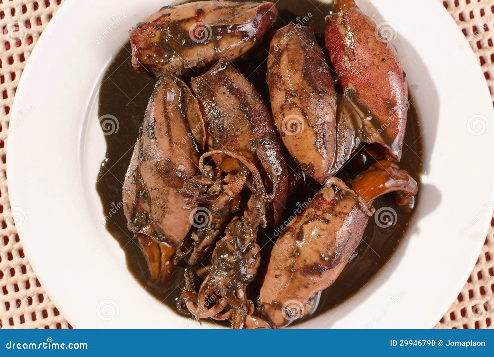 Plate of Squid Stew in Soy Sauce Stock Photo - Image of gourmet, dining ...