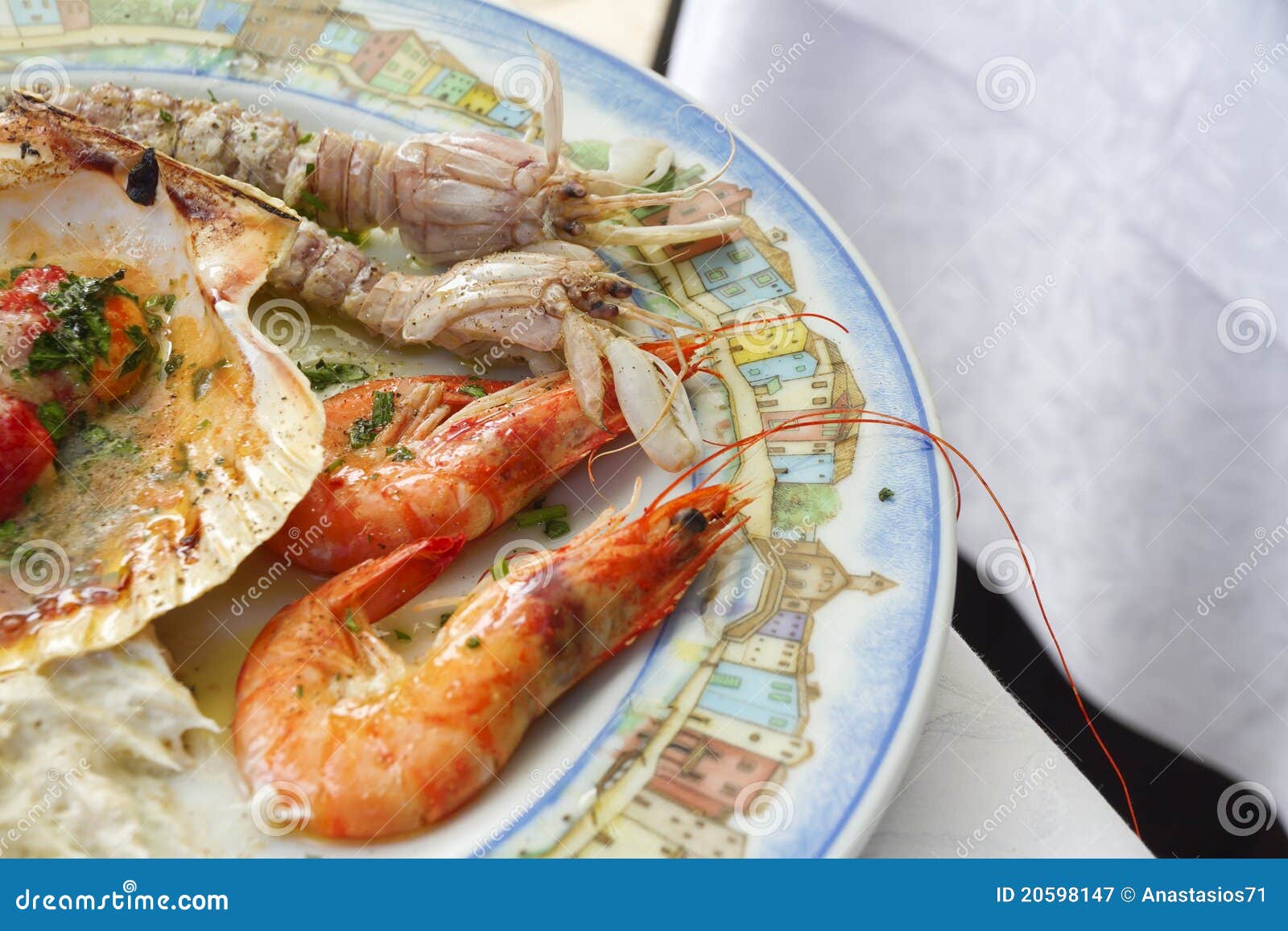 Plate with seafood stock image. Image of cooking, dinner - 20598147