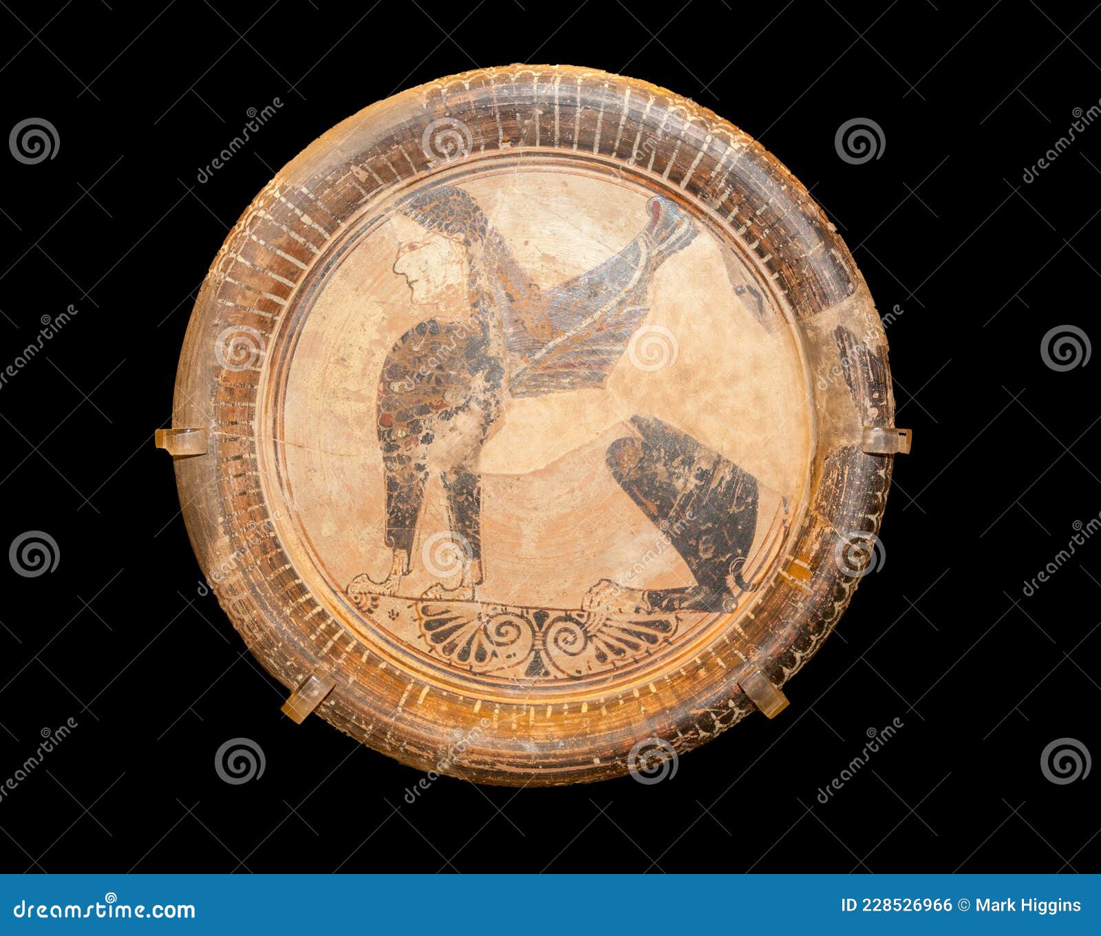 Plate with seated sphinx stock photo. Image of egypt - 228526966