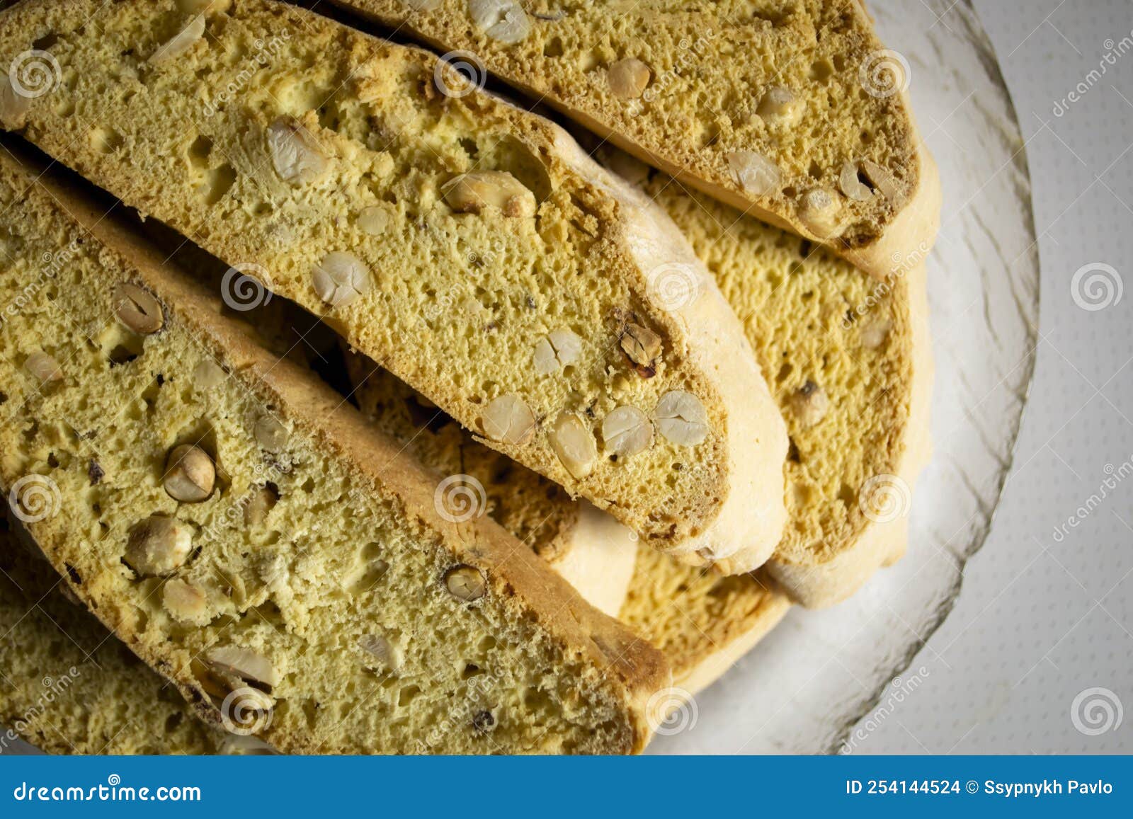 On the Plate are Several Pieces of Fresh Biscotti. Biscotti with ...