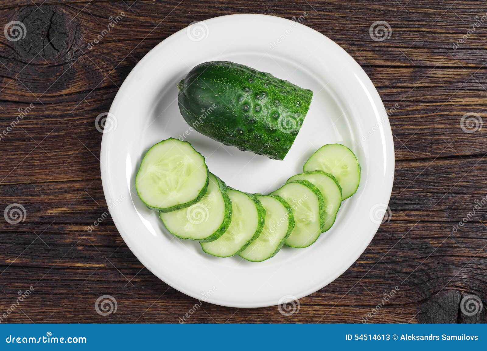 Plate with sliced cucumber stock image. Image of healthy - 54514613
