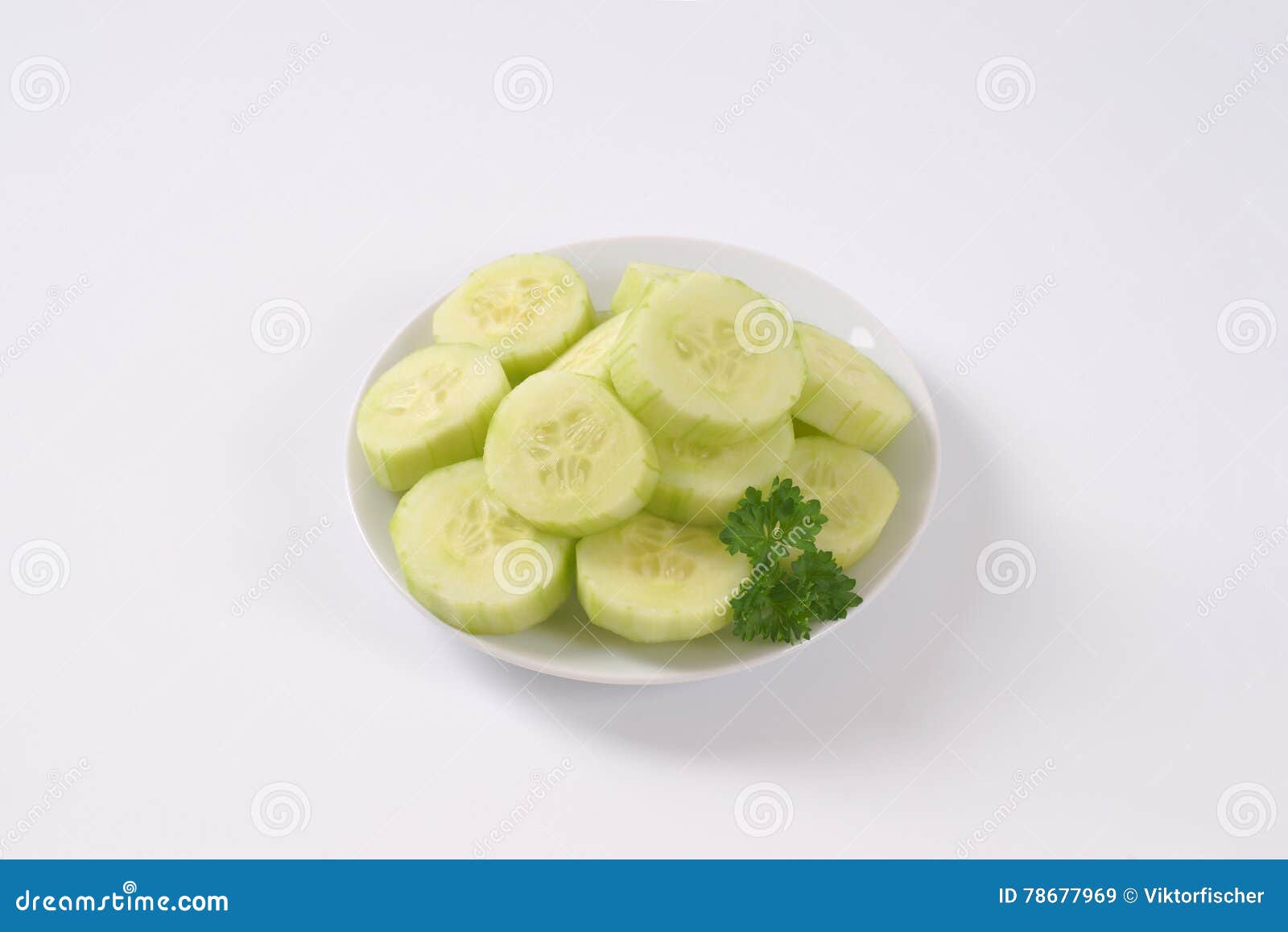 Plate of sliced cucumber stock image. Image of salad - 78677969