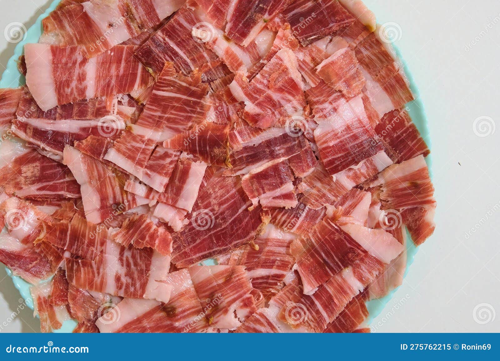 Plate with Sliced Serrano Jamon Stock Image - Image of plate ...