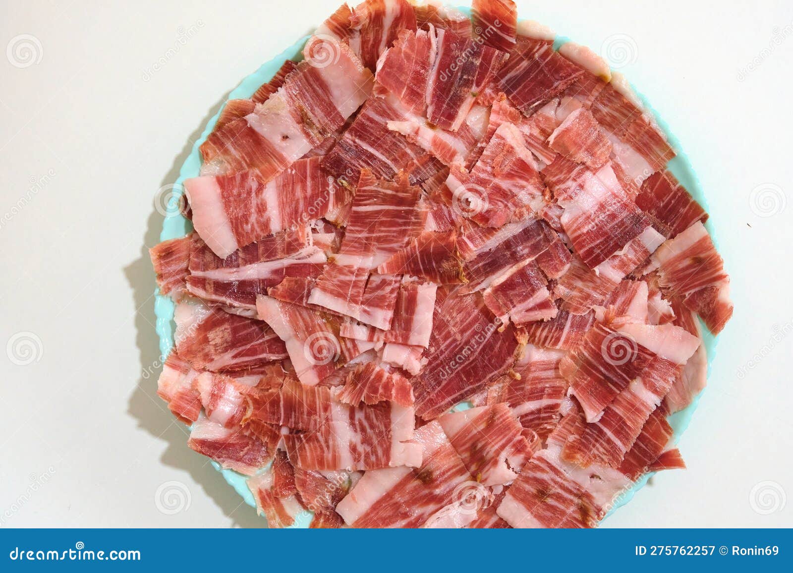 Plate with Sliced Serrano Jamon Stock Image - Image of healthy, snack ...