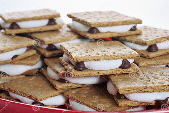 Plate of smores stock image. Image of sticky, sweet, yummy - 13848887