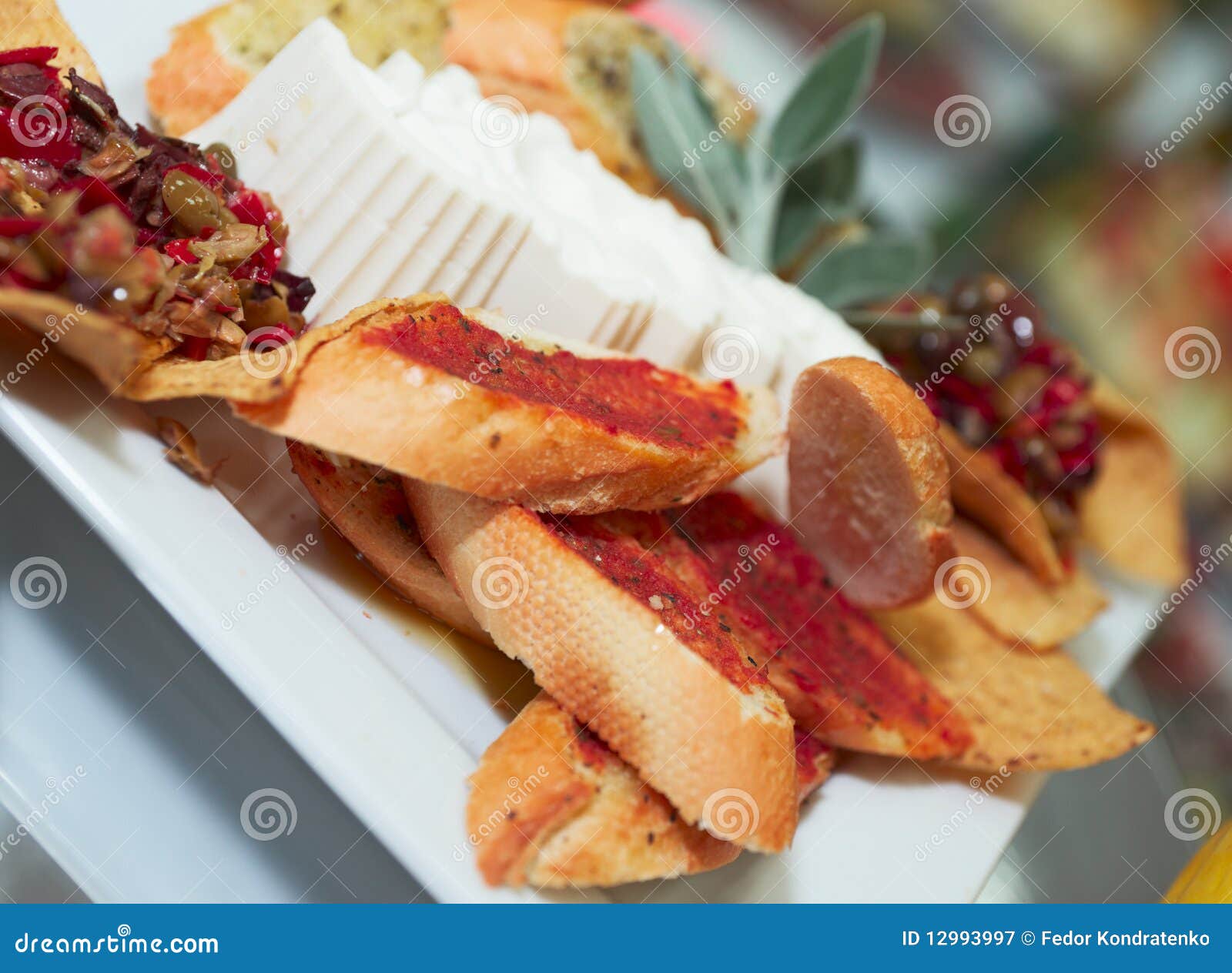 Plate with Snacks on Banquet Table Stock Image - Image of arrangement ...
