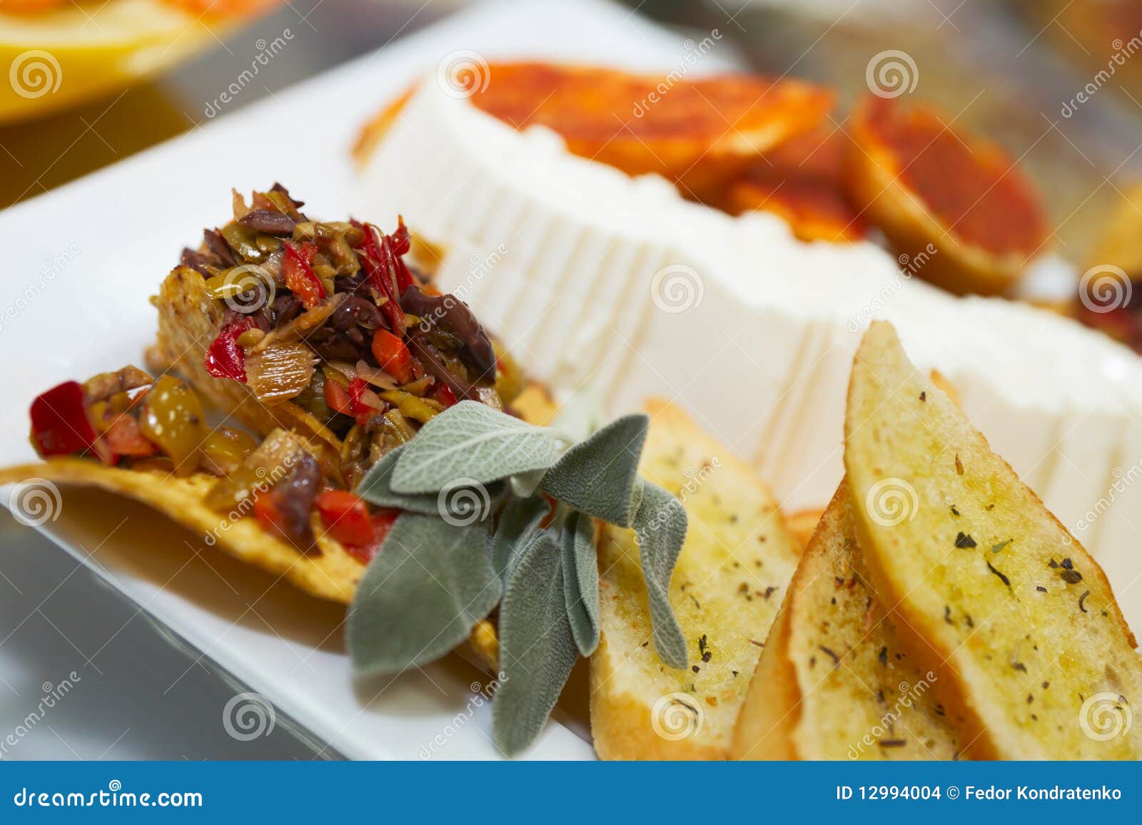 Plate with Snacks on Banquet Table Stock Photo - Image of catering ...