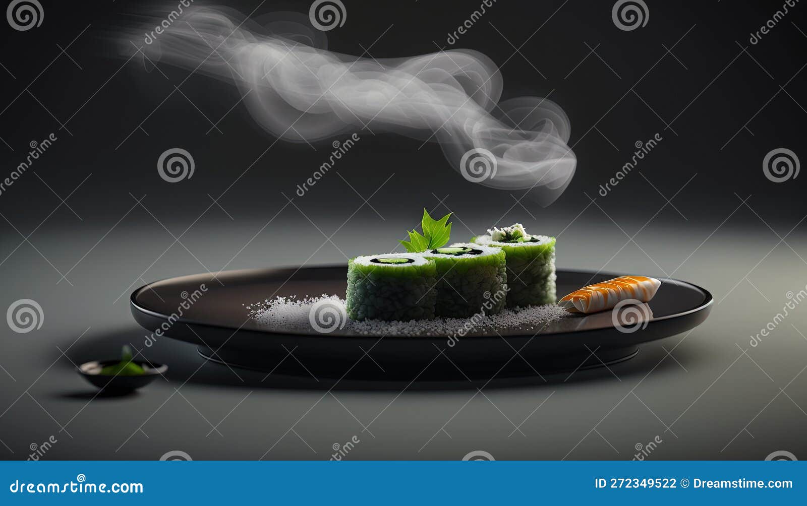 A Plate with Some Food on it and Smoke Coming Out of it Stock ...