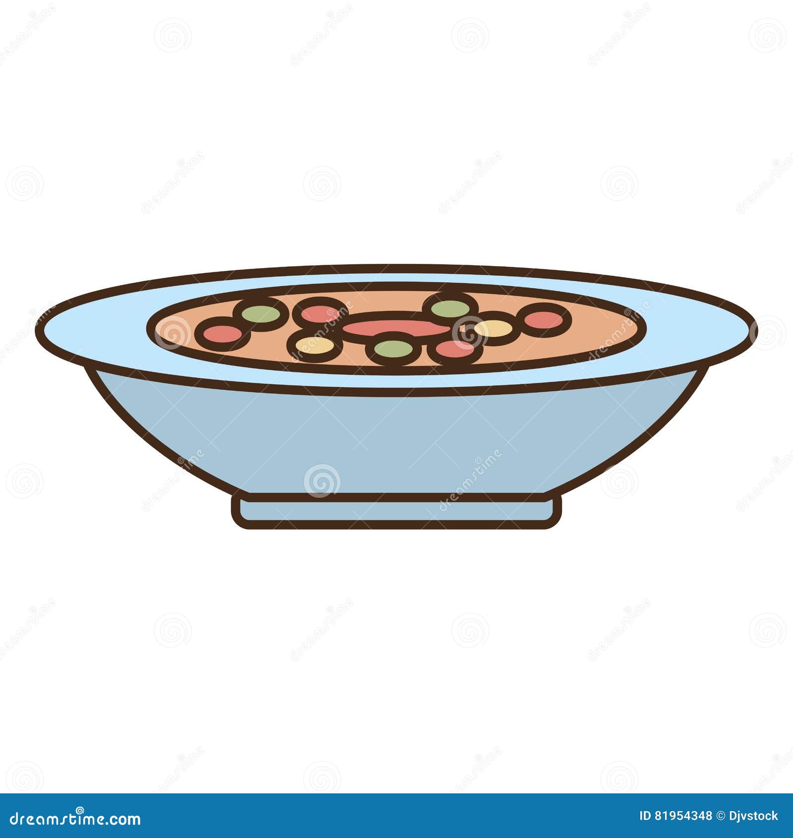 Plate soup dinner cooking stock vector. Illustration of cuisine - 81954348