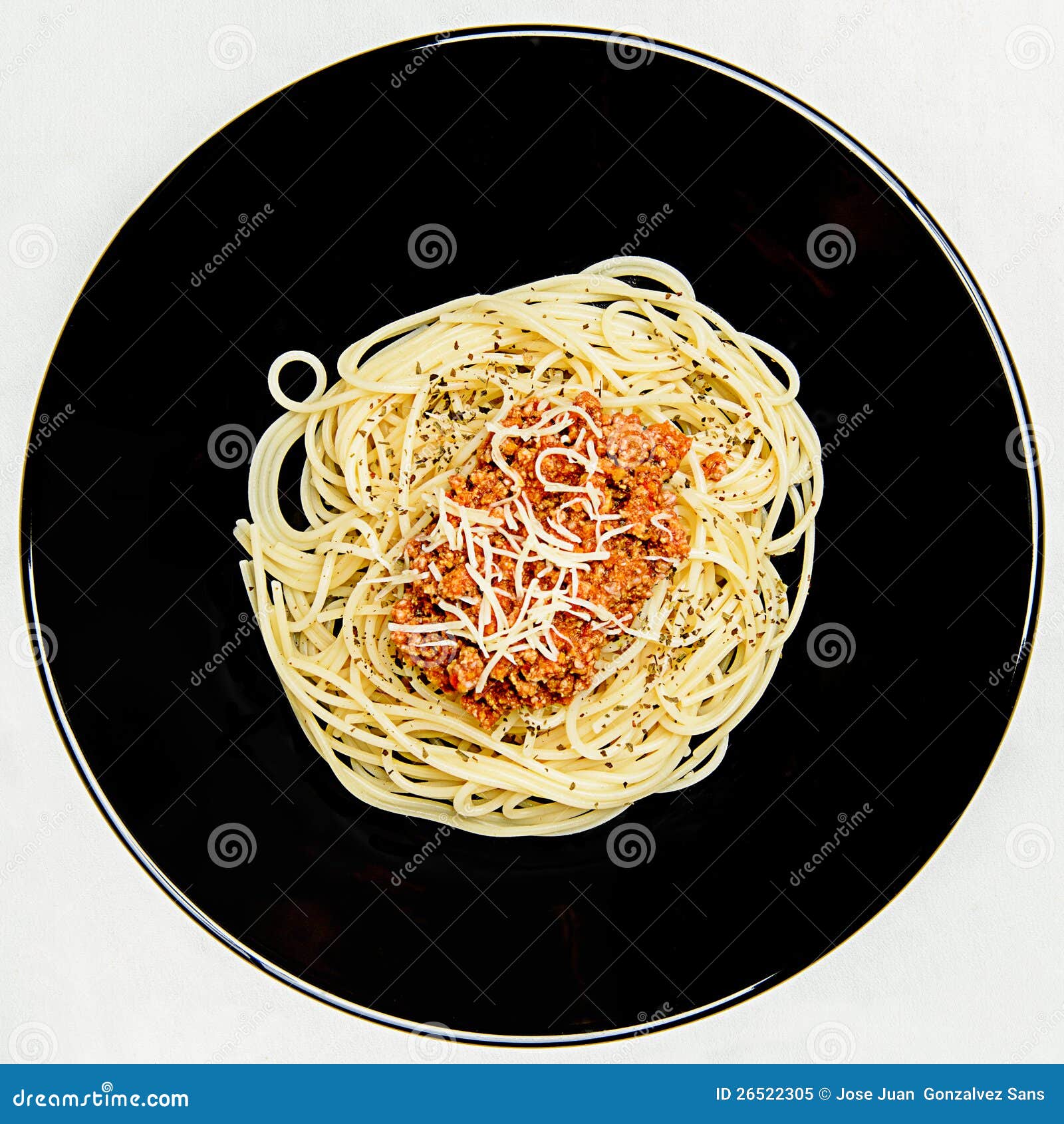 Plate of spaghetti stock image. Image of bolognese, dinner - 26522305