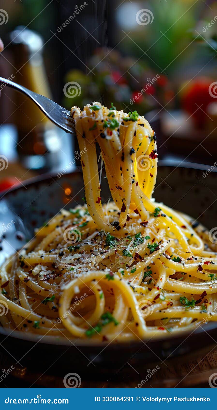 A Plate of Spaghetti Being Lifted Up with a Fork Stock Image - Image of ...