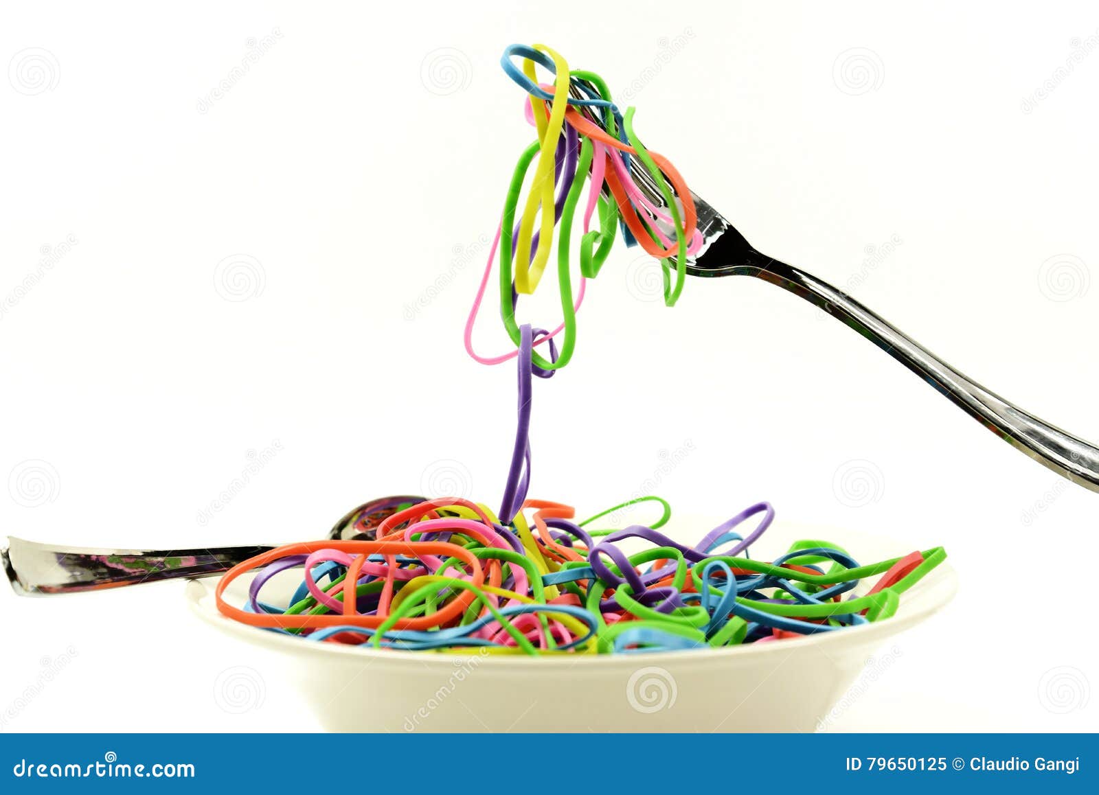 Plate Of Spaghetti Made Of Rubber Bands Royalty-Free Stock Photography ...