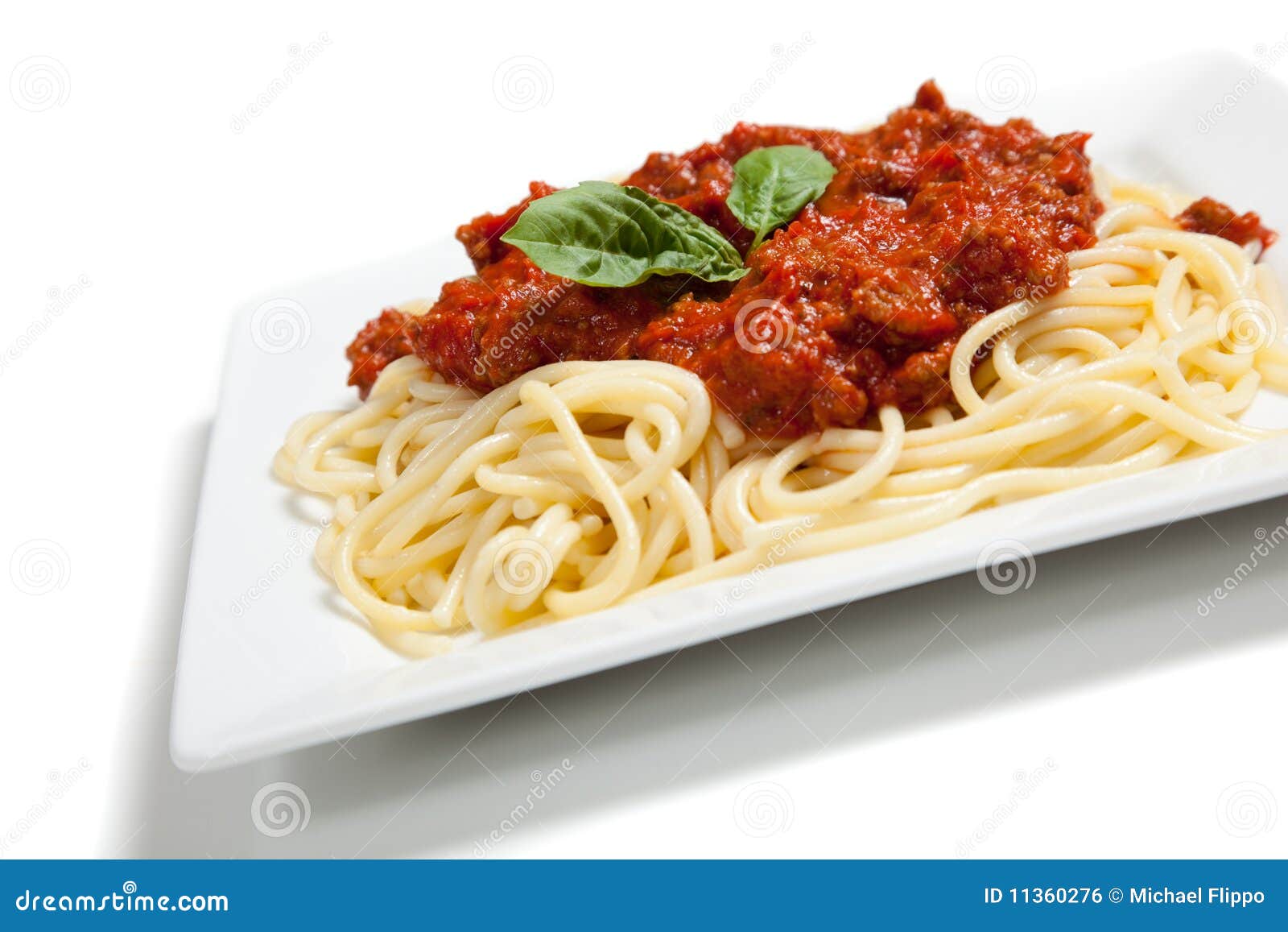 Plate of Spaghetti with Meat Sauce Stock Photo - Image of background ...
