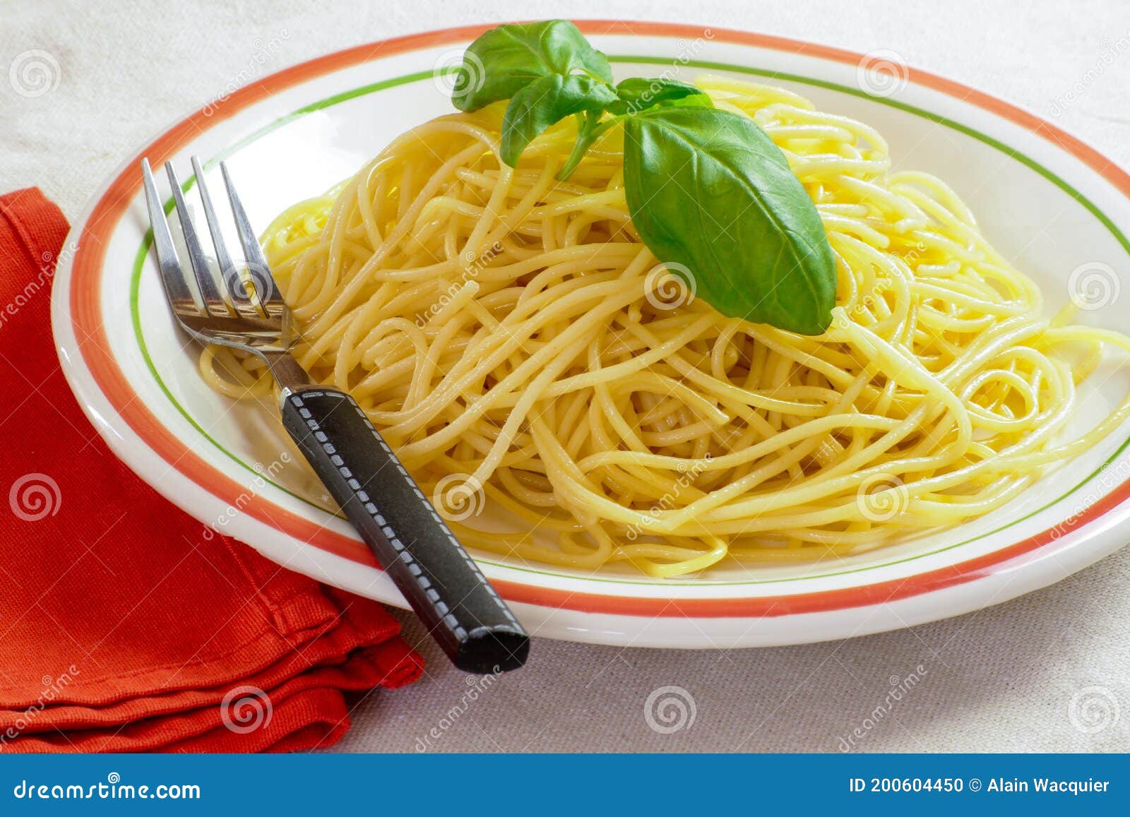 Plate of spaghetti stock photo. Image of plate, pâtes - 200604450