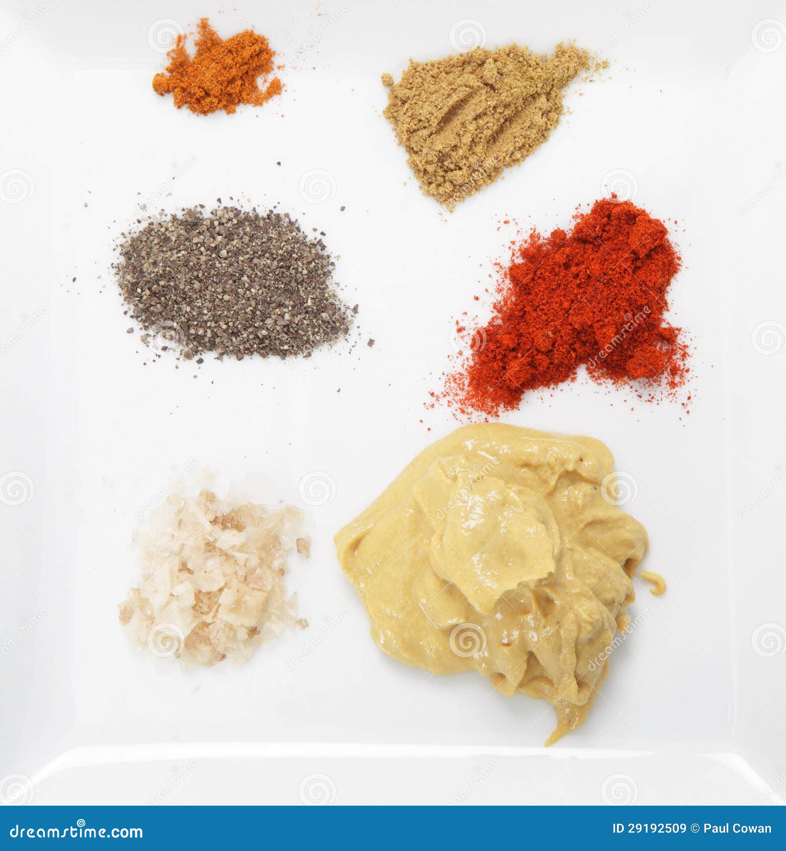 Plate of Spices and Seasonings Stock Image - Image of chilli, spices ...