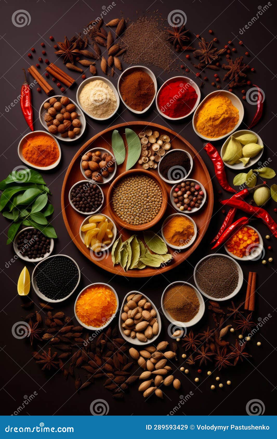 Plate of Spices and Spices on Table with Spices. Generative AI Stock ...