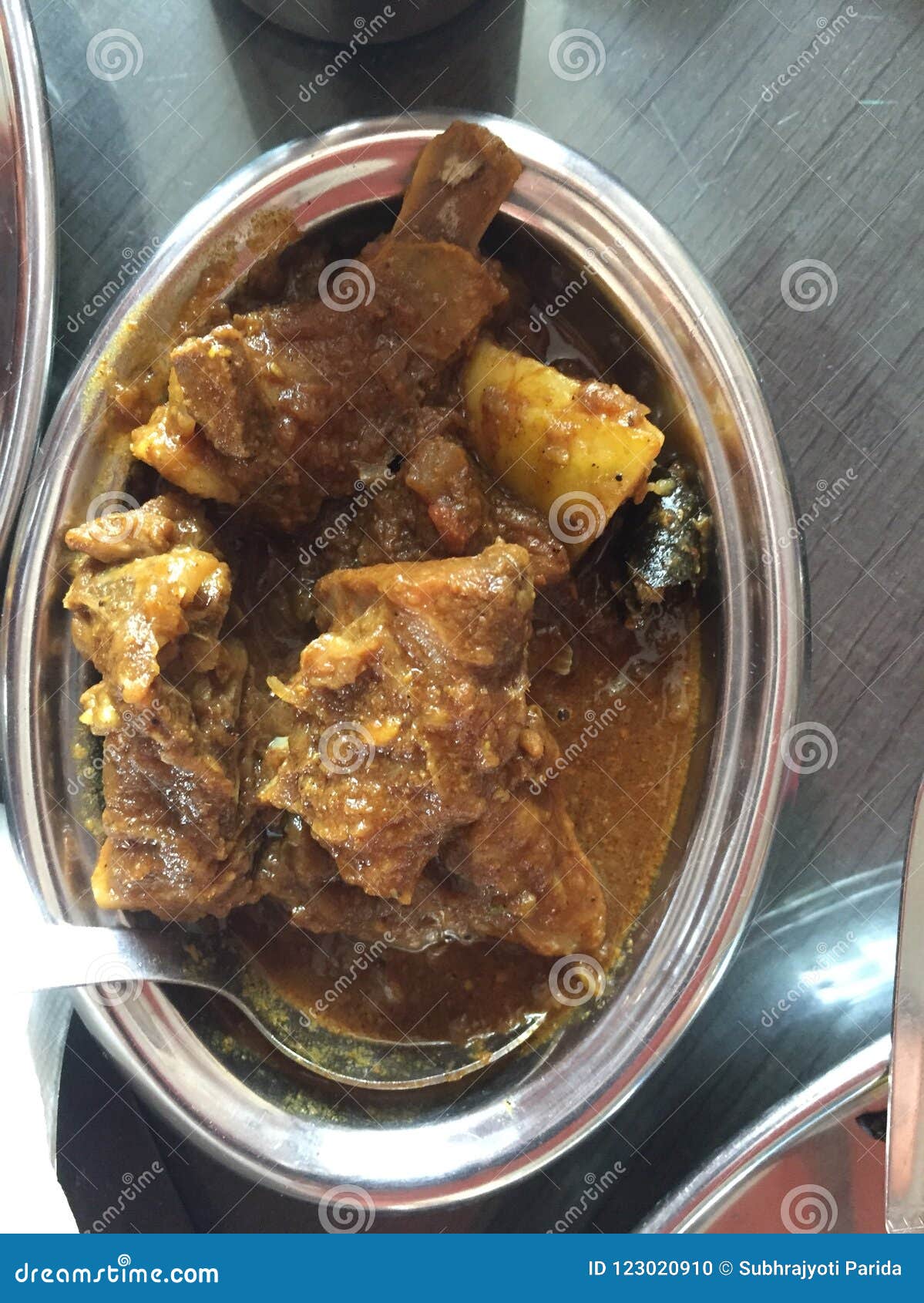 A Plate of Spicy Mutton Curry Cooked in Indian Style Stock Photo ...