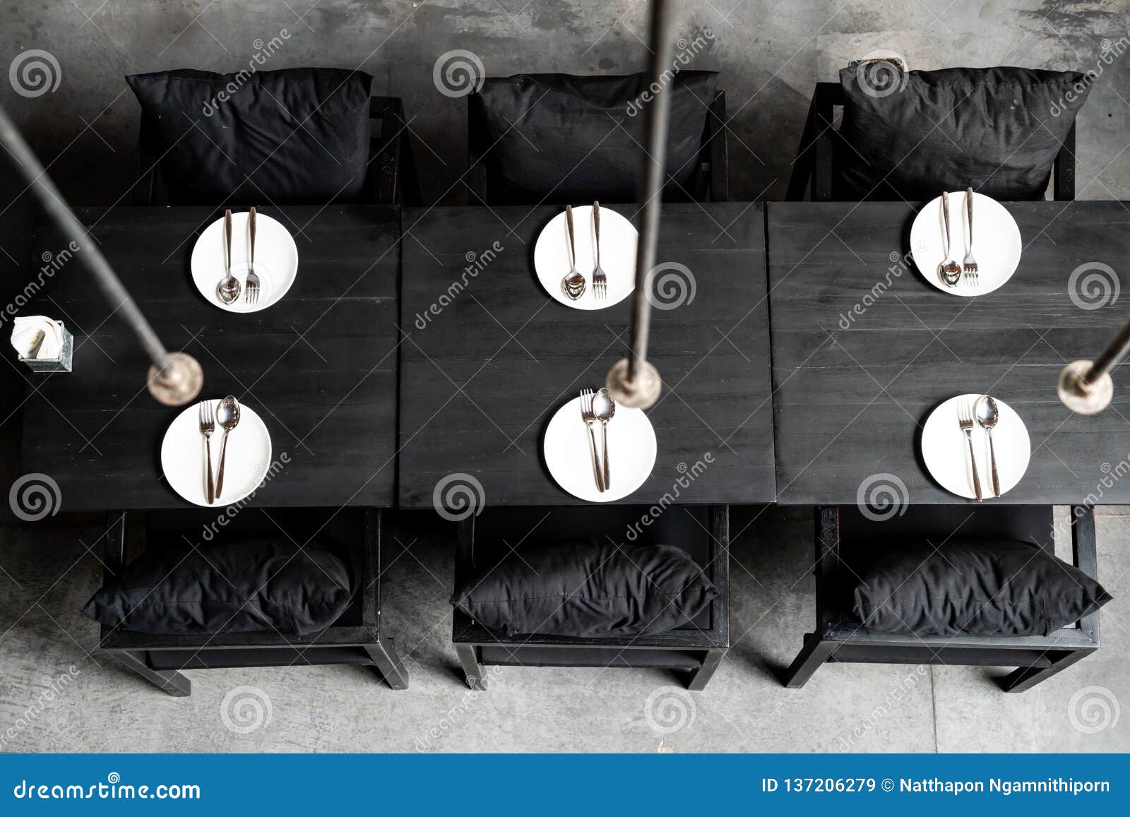 Plate with Spoon and Fork on Dining Table Stock Image - Image of spoon ...