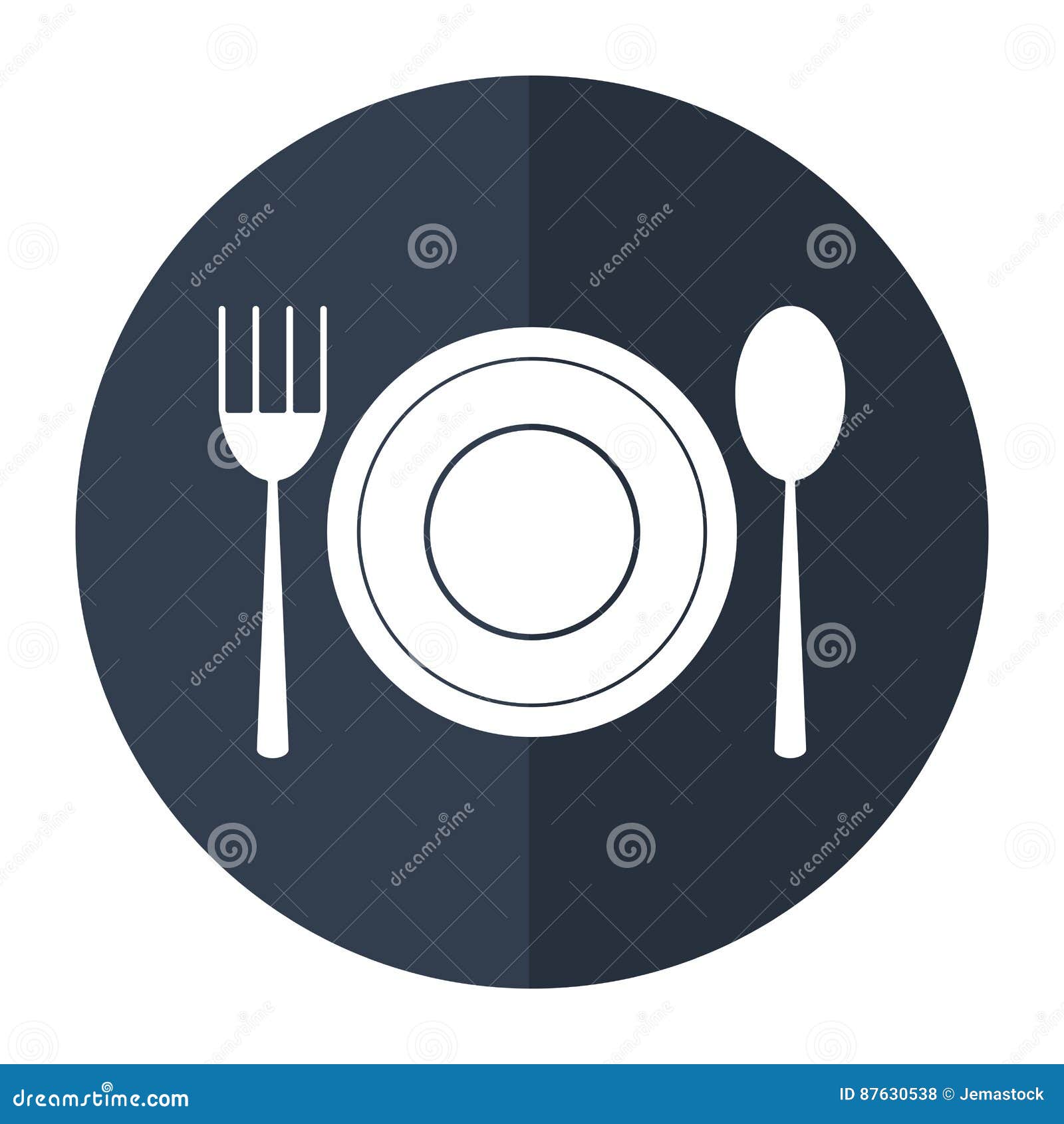 Plate Spoon Fork Utensils Shadow Stock Illustration - Illustration of ...