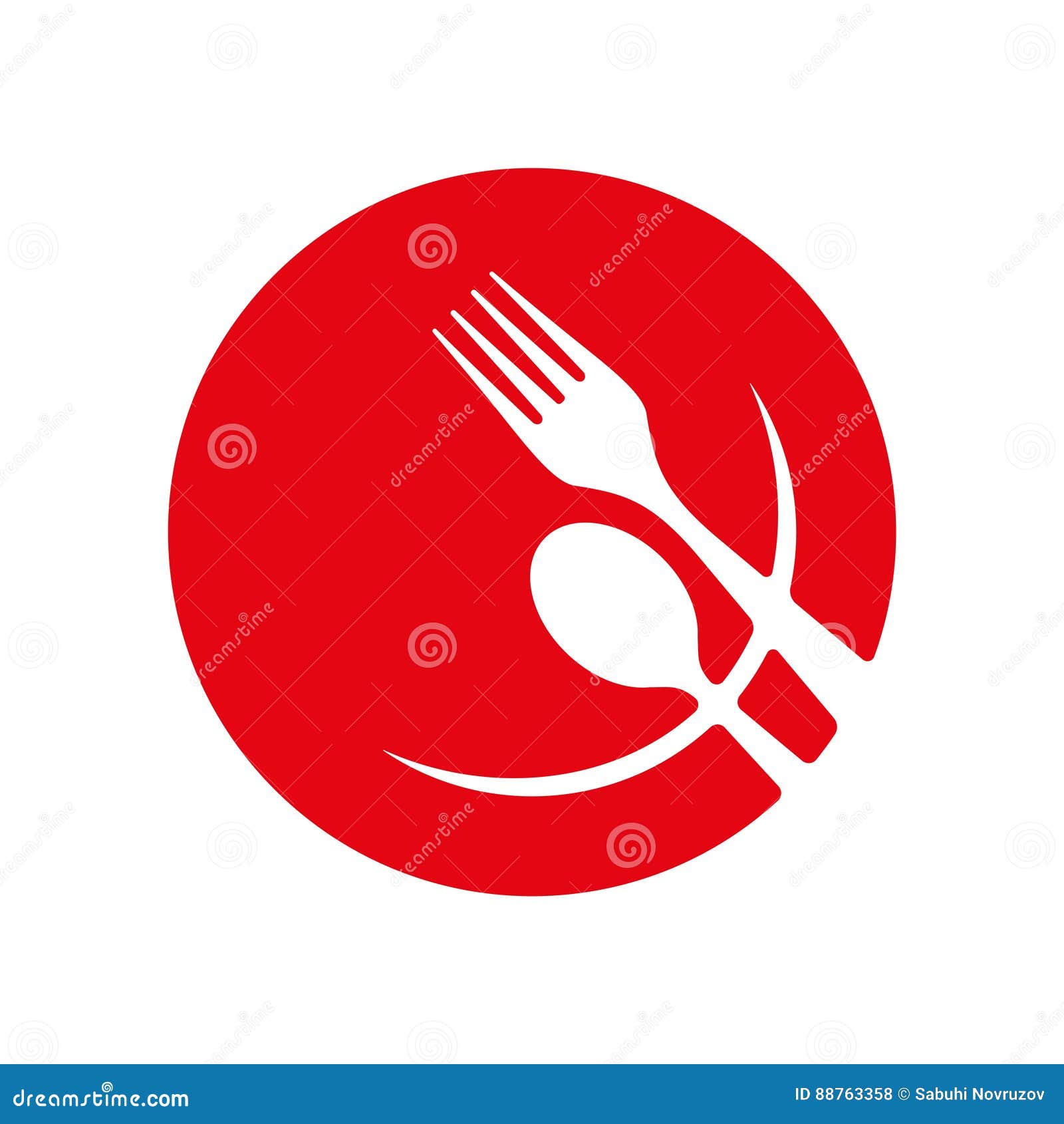 Plate With Spoon And Fork Vector Icon Stock Vector Illustration Of Isolated Cuisine 88763358