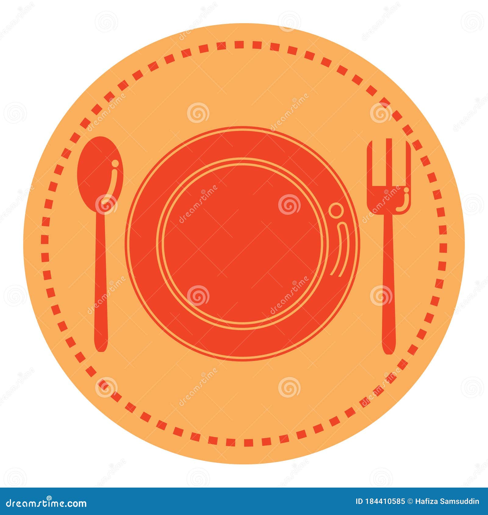 Plate Spoon and Fork. Vector Illustration Decorative Background Design ...