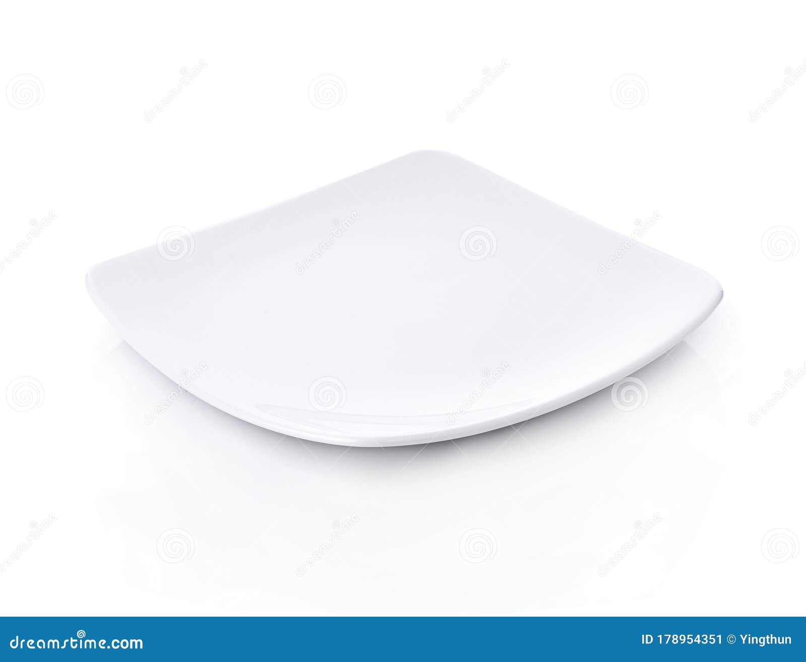 Plate Square Empty on White Background Stock Image - Image of dish ...