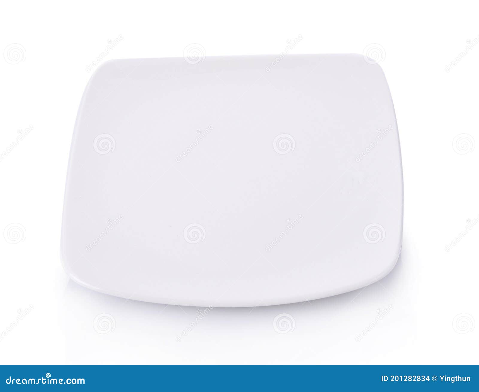 Plate Square Empty on White Background Stock Photo - Image of flatware ...