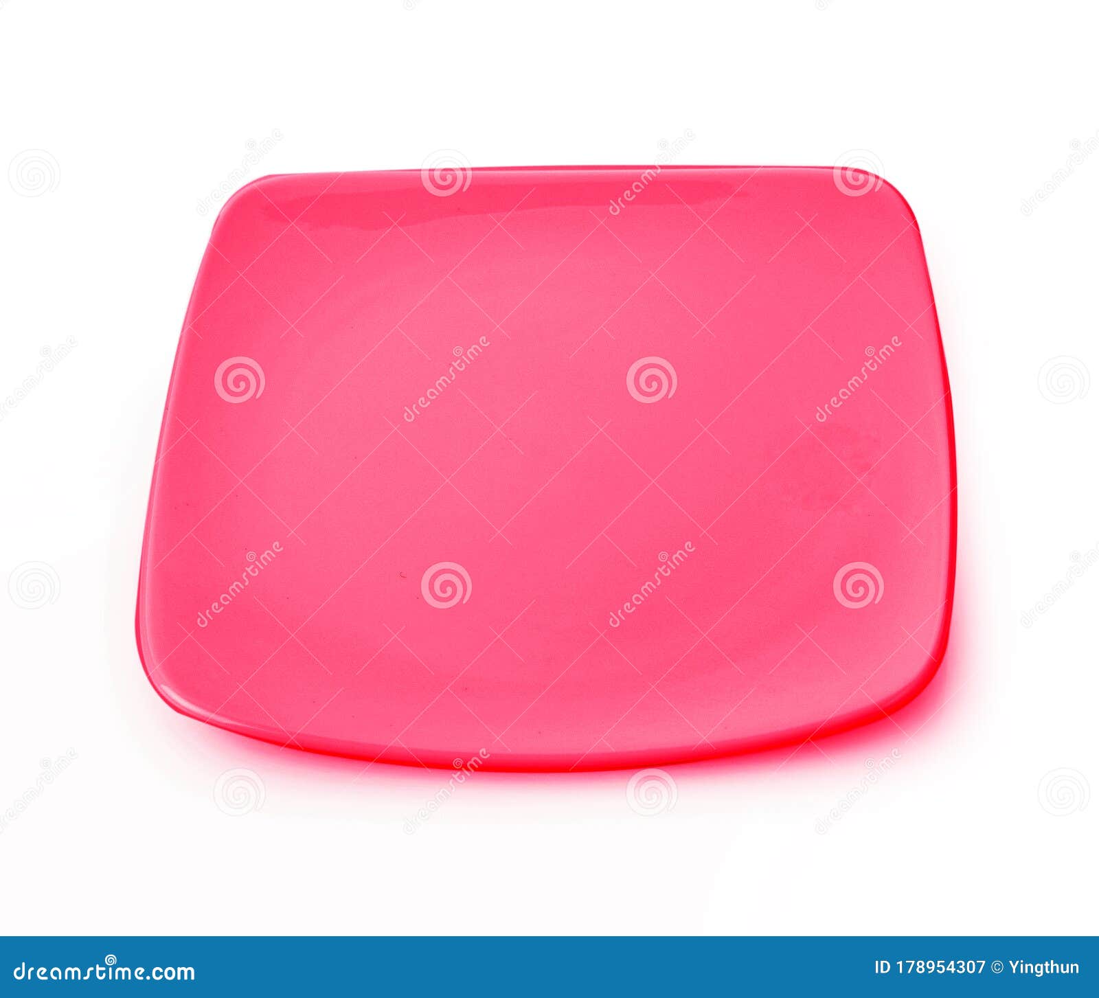 Plate Square Red Empty on White Background Stock Image - Image of ...