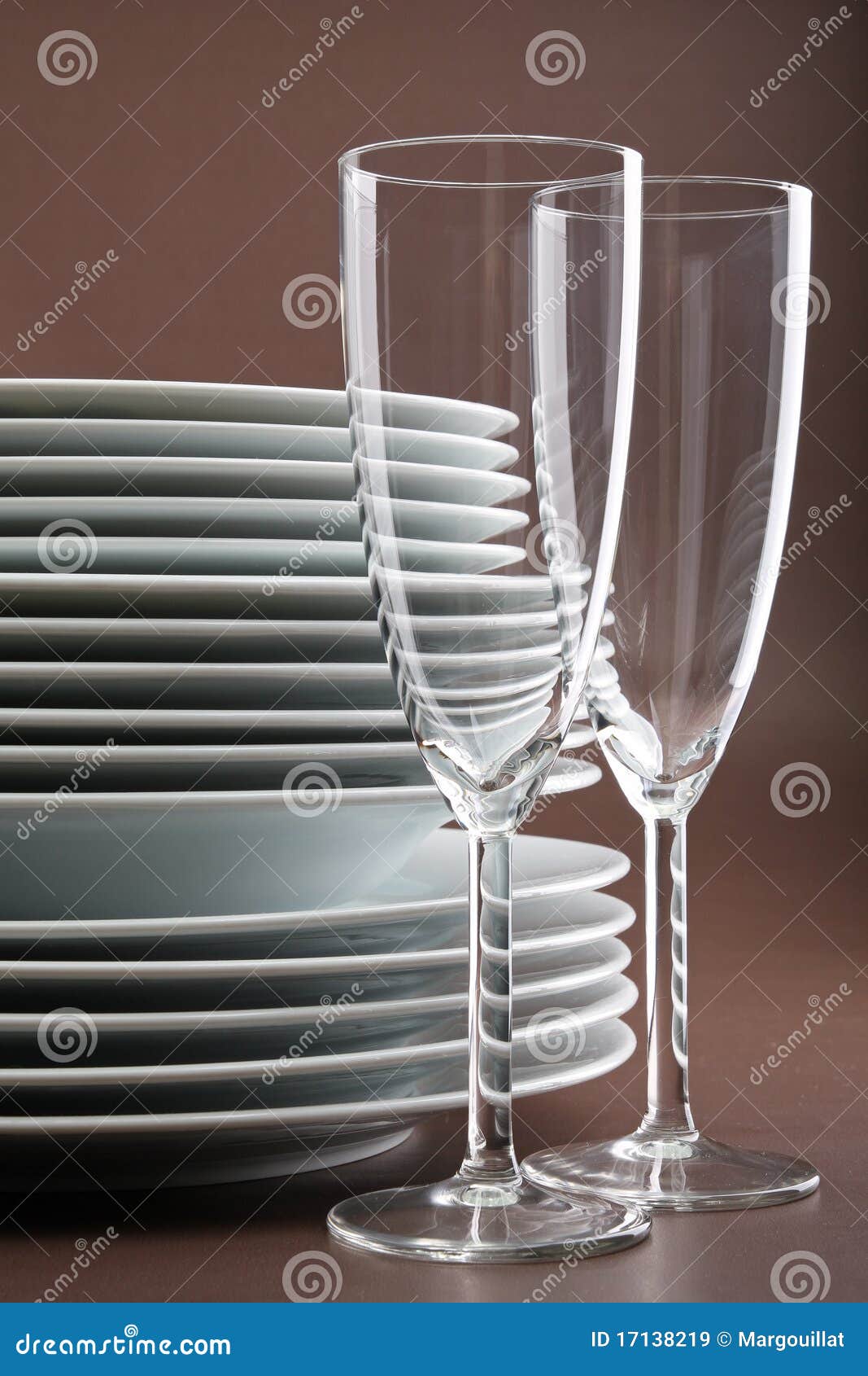 Plate stack and glasses stock image. Image of stack, table - 17138219