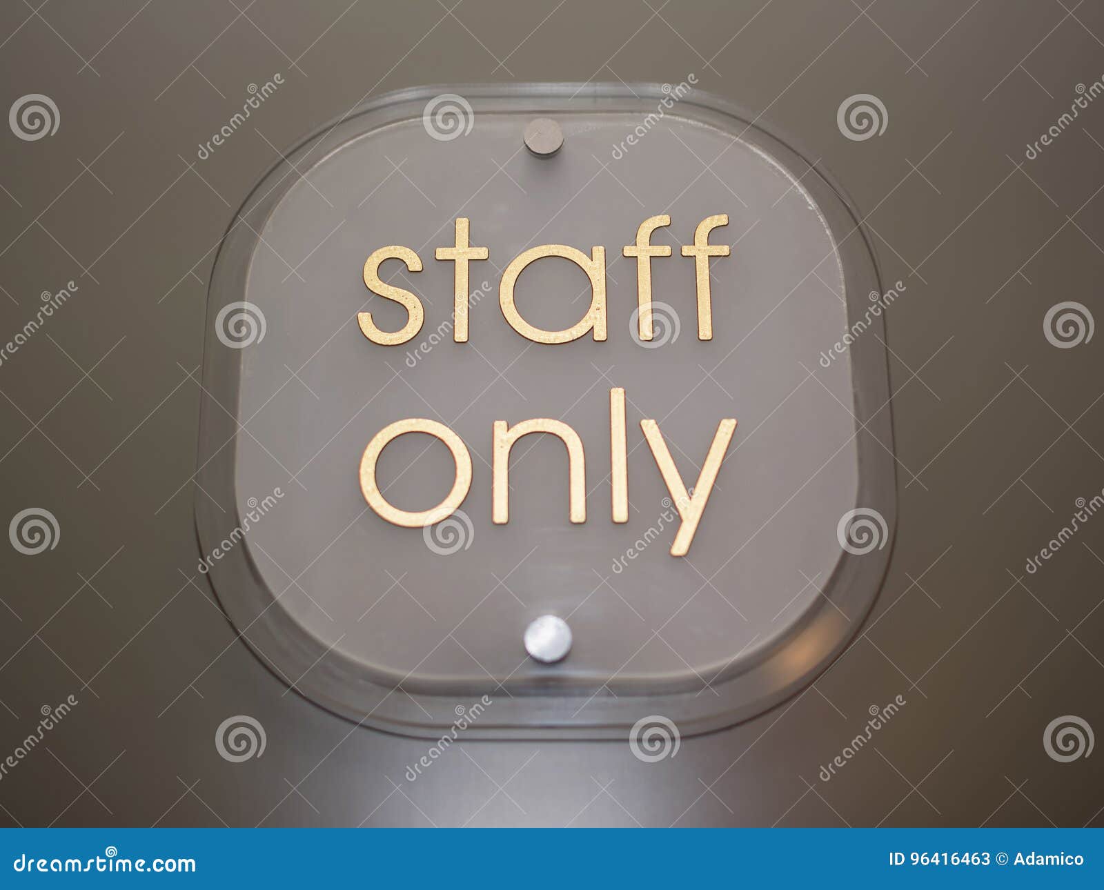 Plate with Staff only Indication Stock Image - Image of workplace, work ...