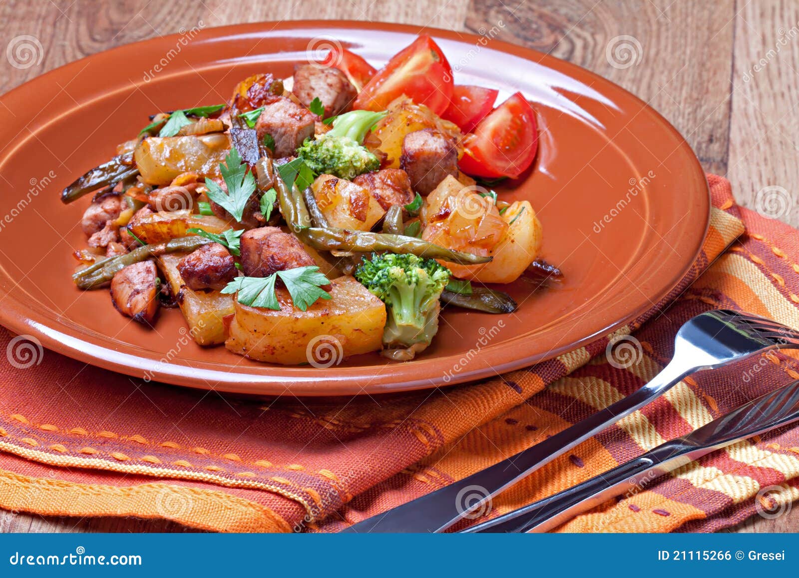 Plate of Stir Fried Vegetables Stock Photo - Image of meat, close: 21115266
