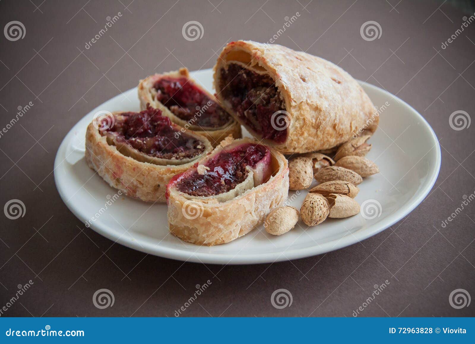 Plate of strudel stock photo. Image of closeup, gourmet - 72963828