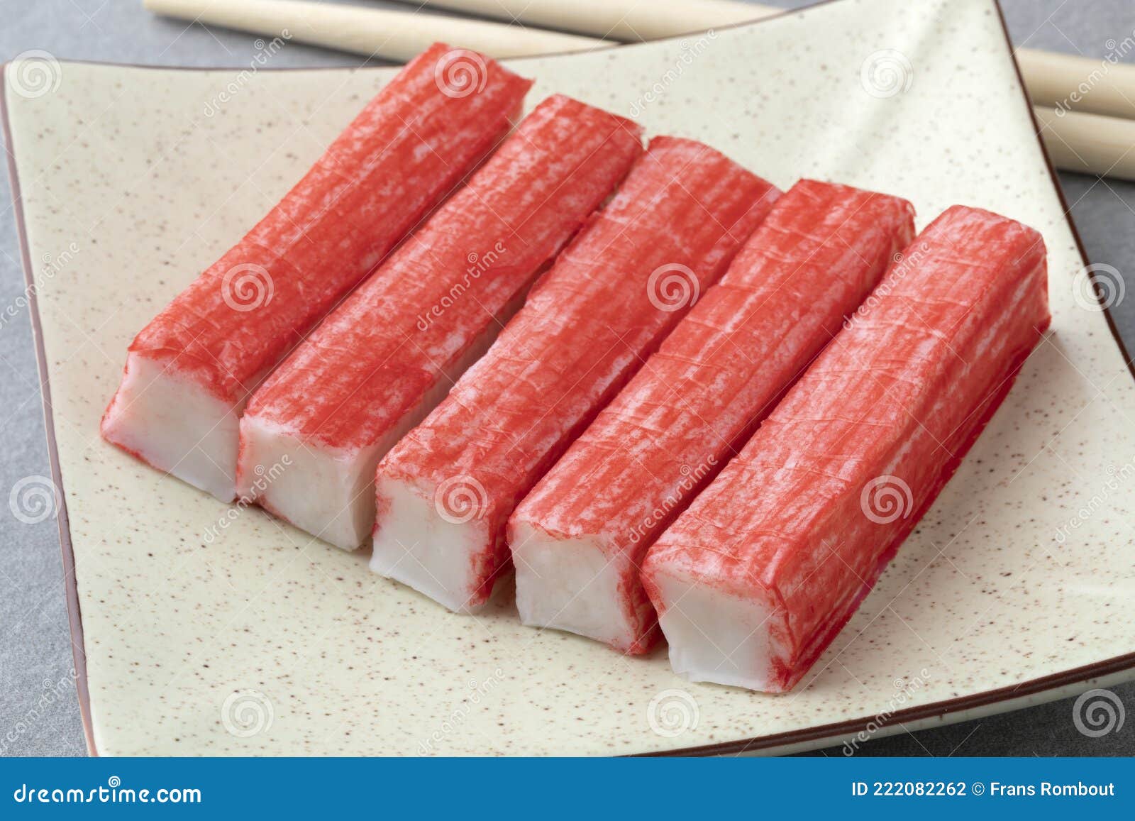 Plate with Surimi Sticks Close Up Stock Photo - Image of plate, snack ...