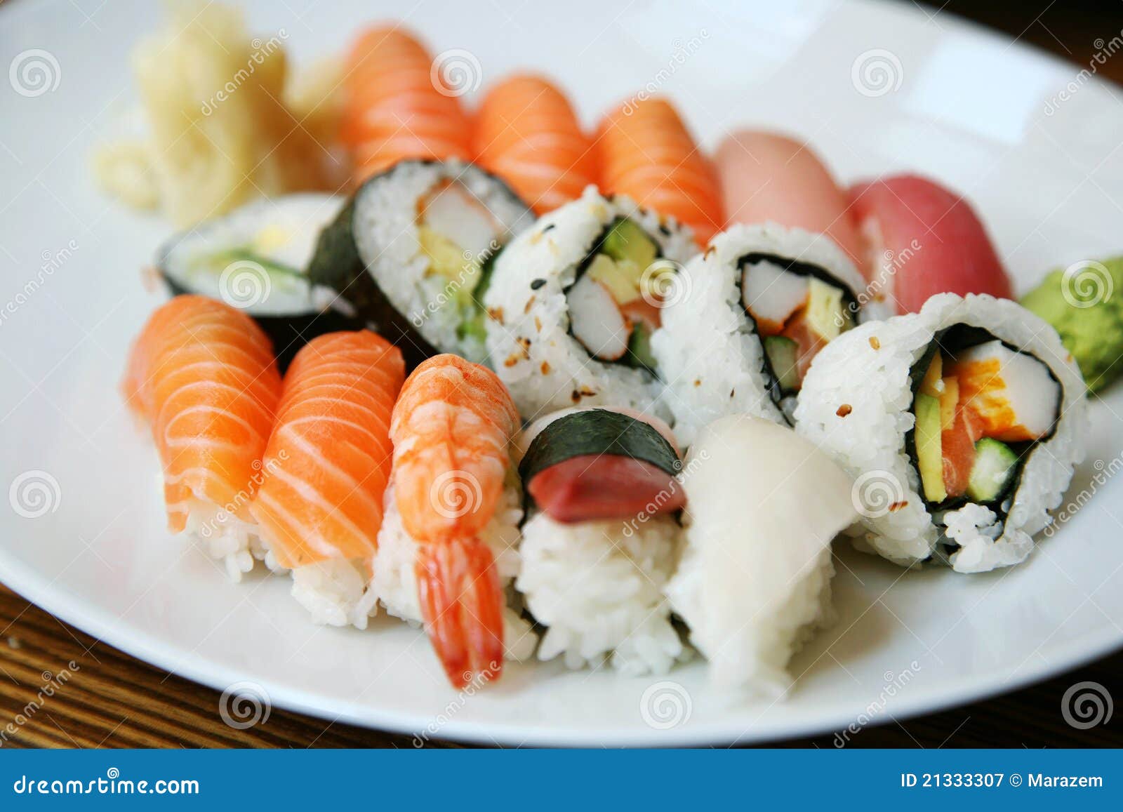 Plate of sushi stock image. Image of exotic, dinner, cuisine - 21333307
