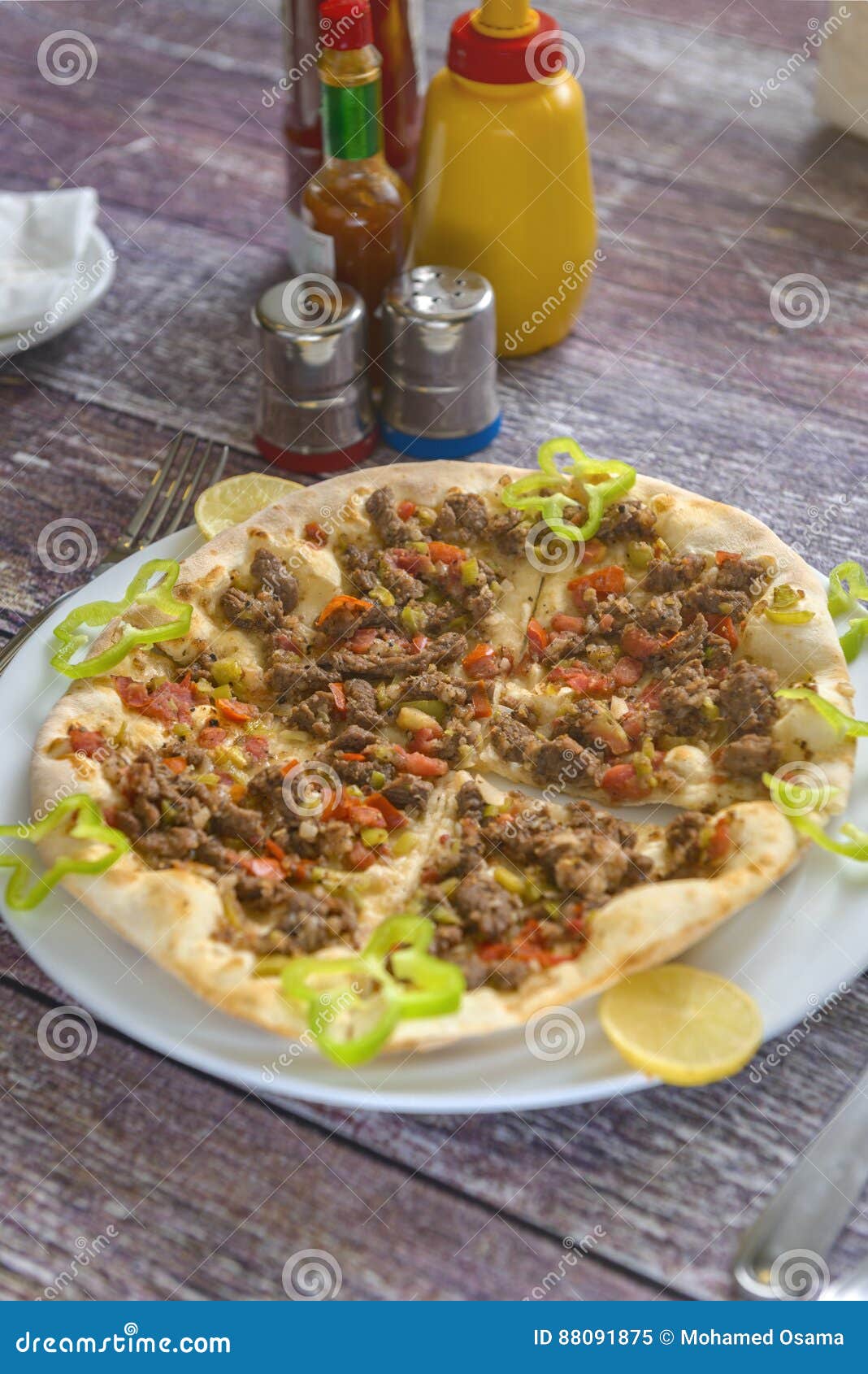 A Plate of Syrian Manakish stock image. Image of manaqish - 88091875
