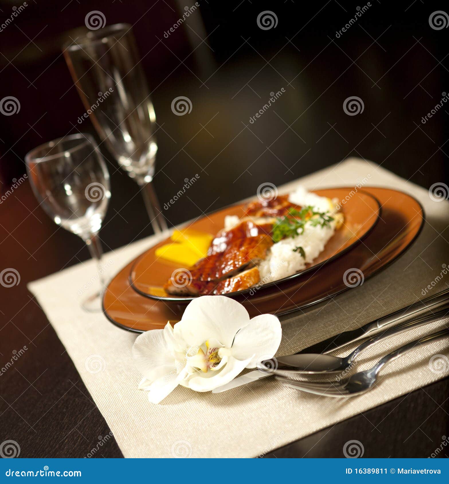Plate on table stock image. Image of fresh, serving, folk - 16389811