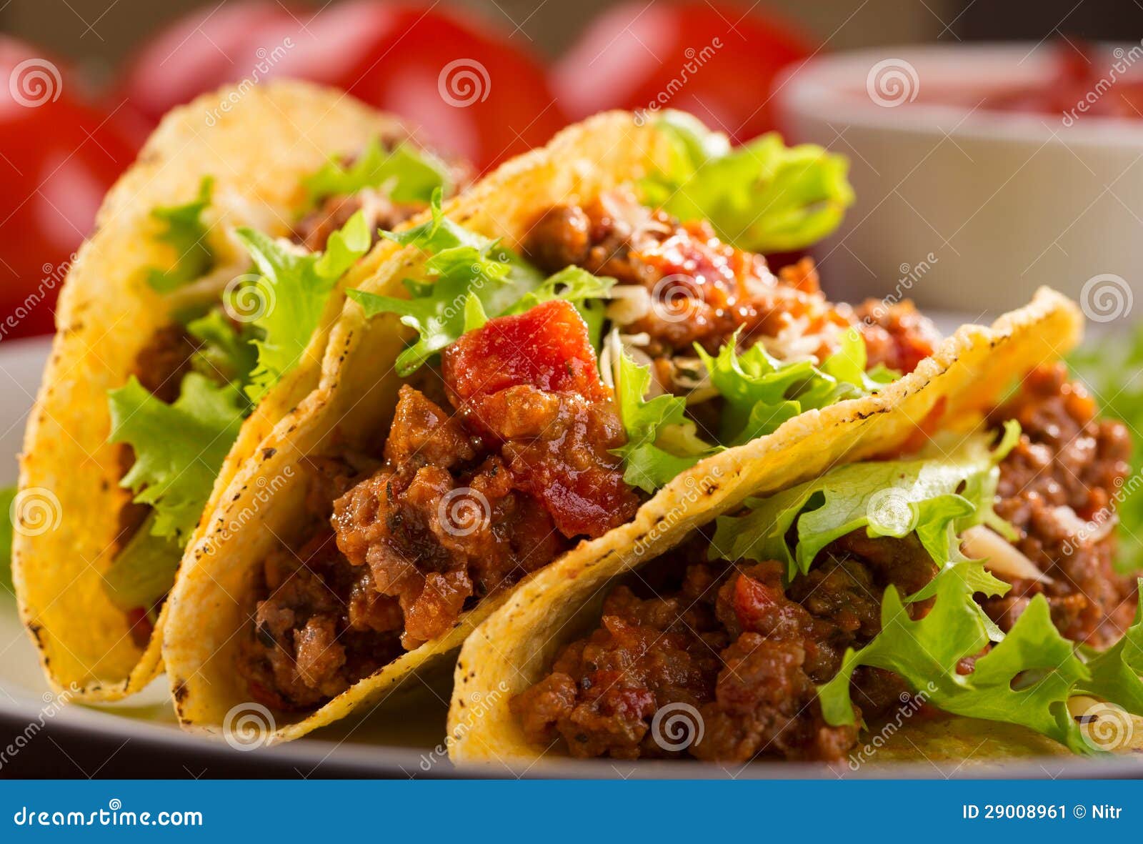 Plate with taco stock image. Image of salsa, spicy, fast - 29008961
