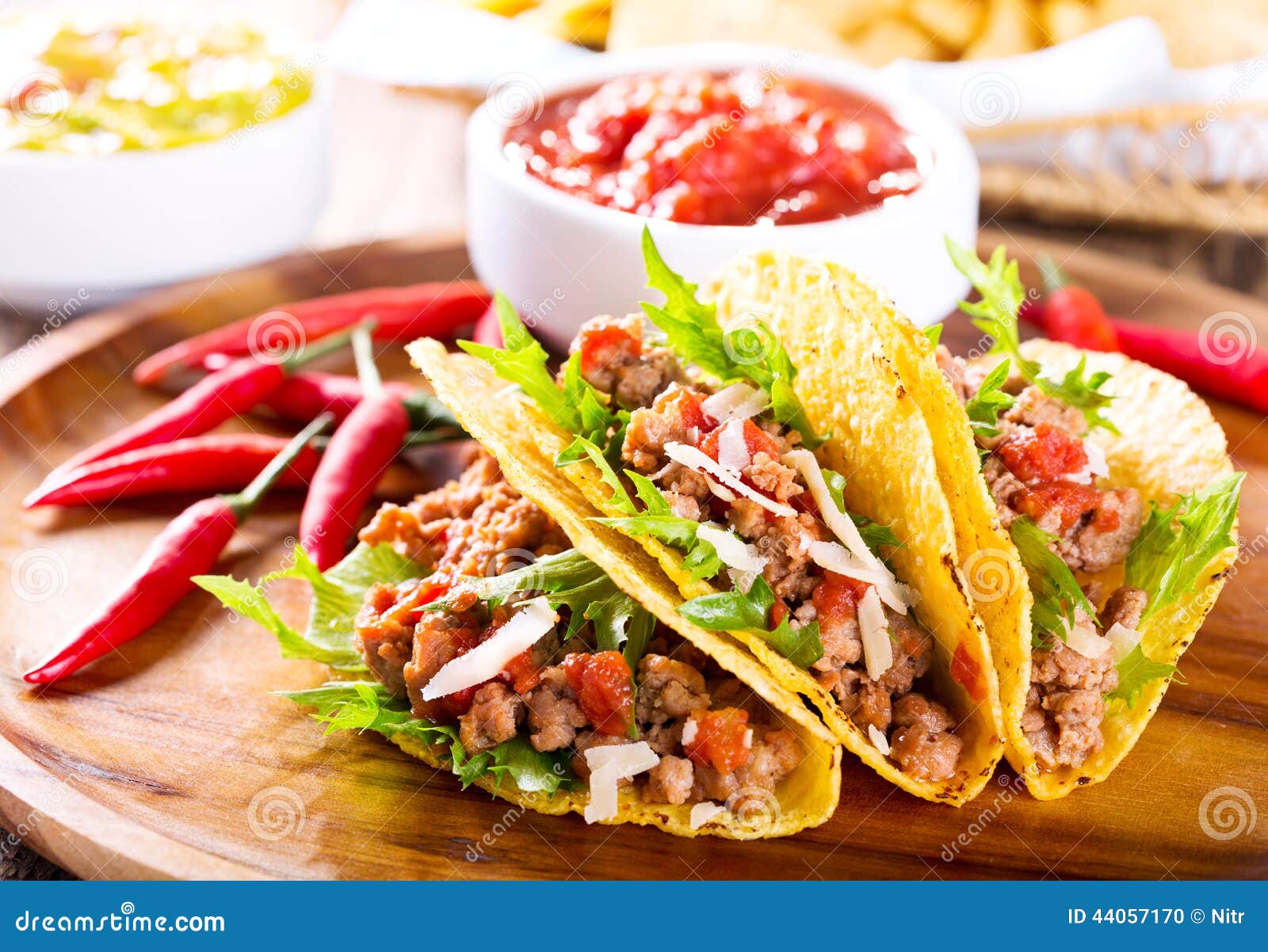 Plate of tacos stock photo. Image of tacos, meat, sauce - 44057170