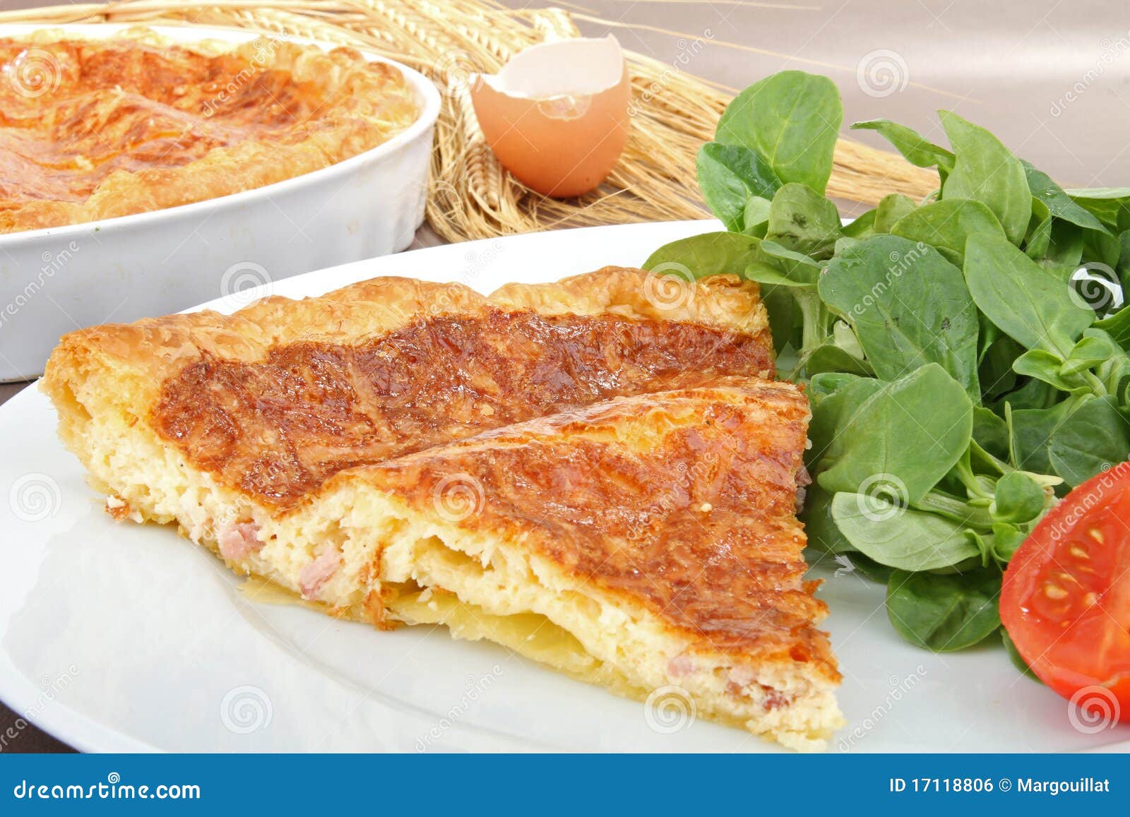 Plate of tart and salad stock photo. Image of plate, tart - 17118806